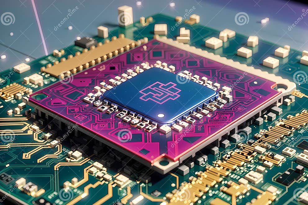 Silicon photonics chip stock illustration. Illustration of computer ...