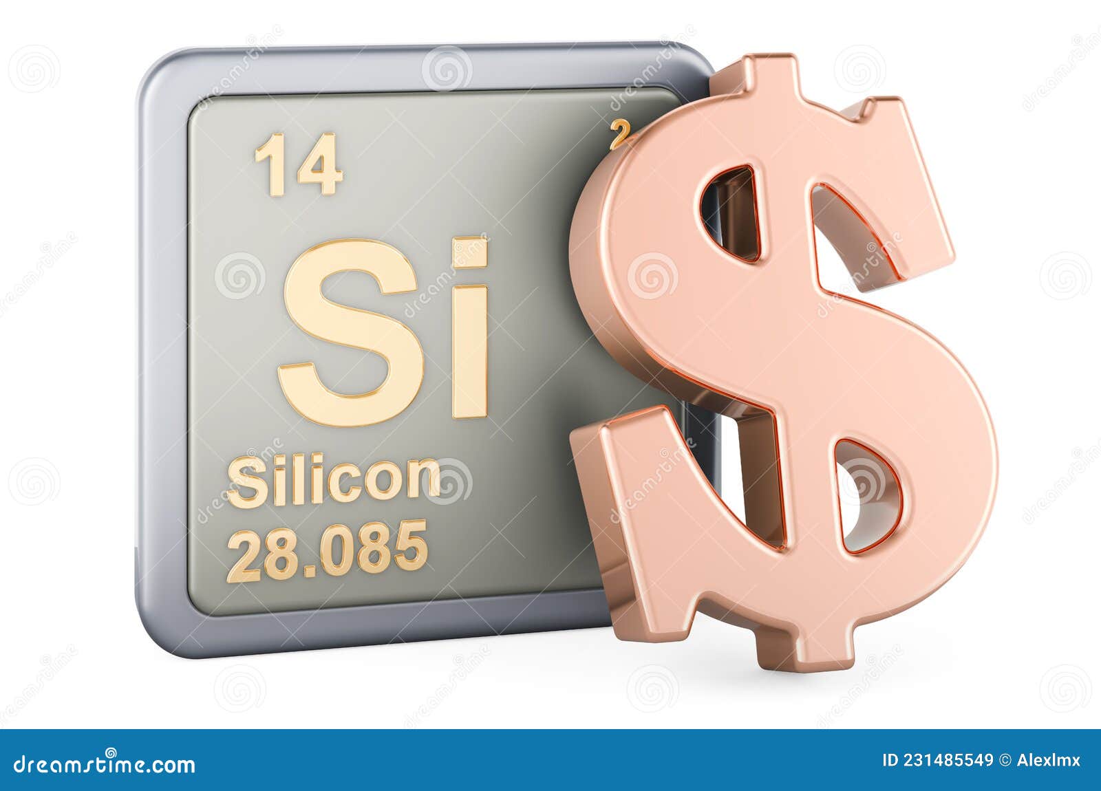 Silicon Price Concept, 3D Rendering Stock Illustration - Illustration ...
