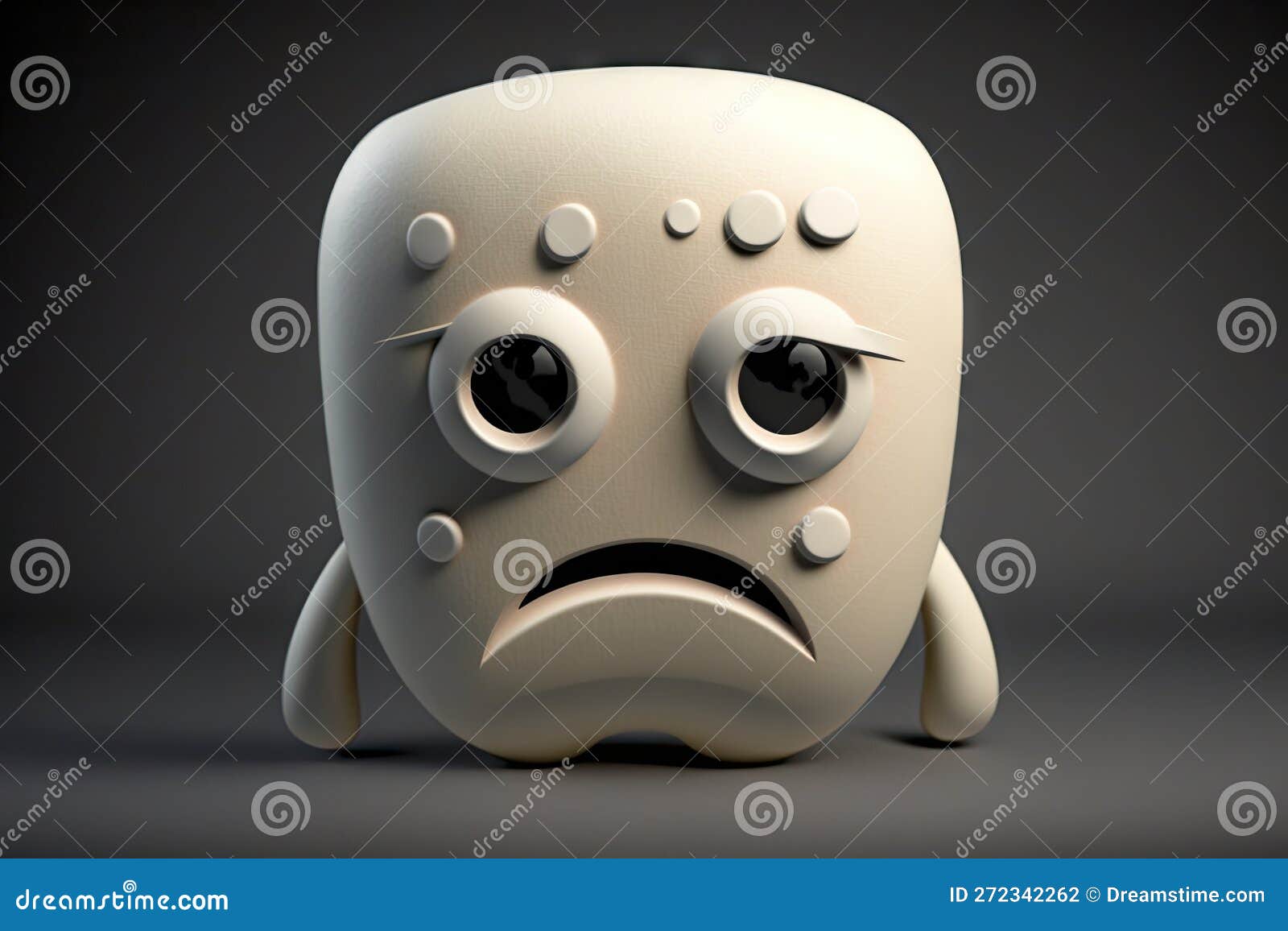 Silicon Robot with Sad Expression in Form of Human Face Stock ...