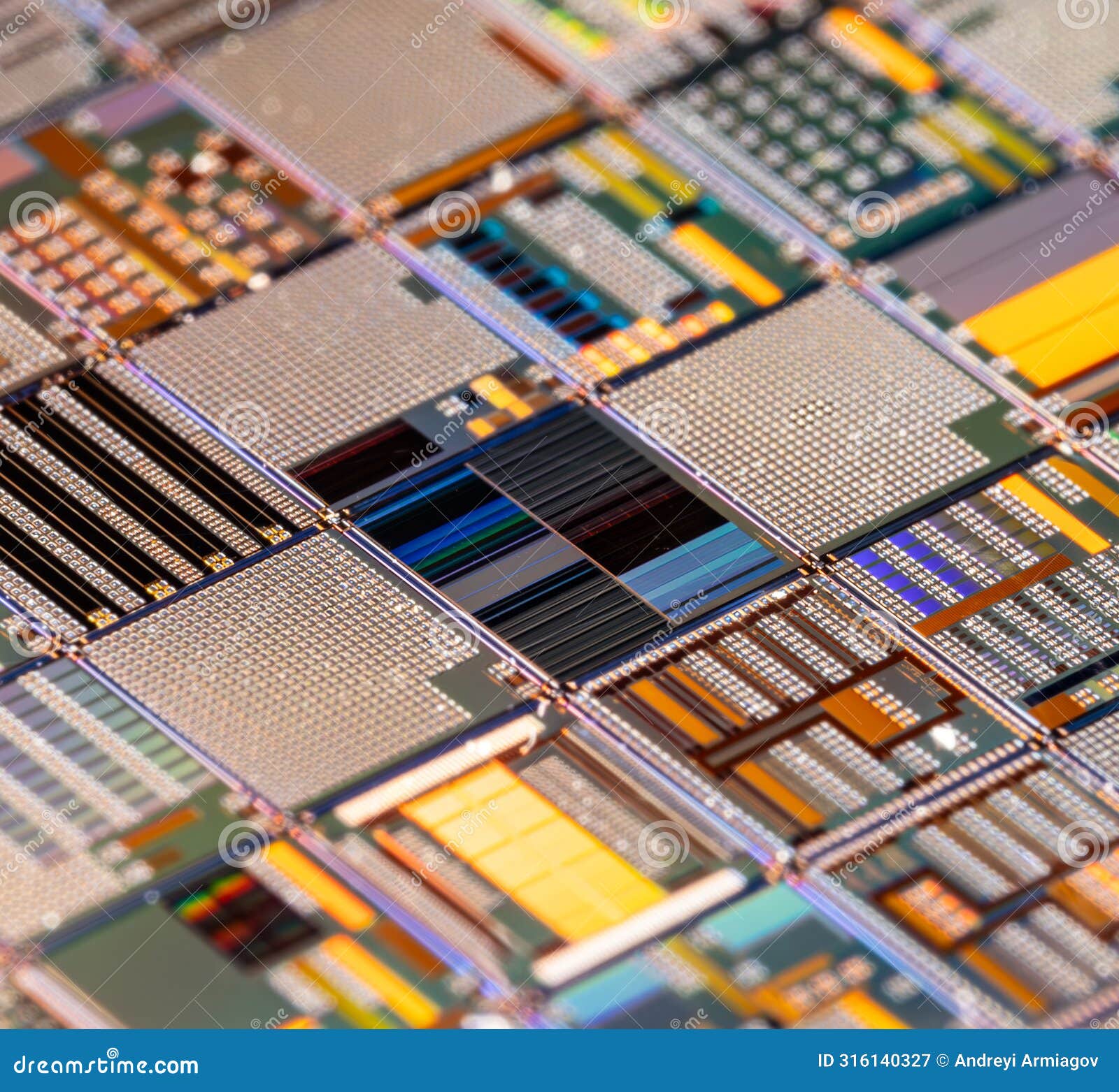 Silicon Semiconductor Wafer Close-up. in Electronics, a Wafer Also ...