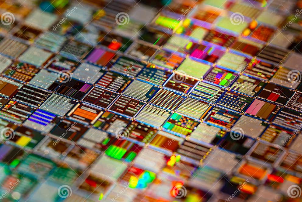 Silicon Semiconductor Wafer Close-up. in Electronics, a Wafer Also ...