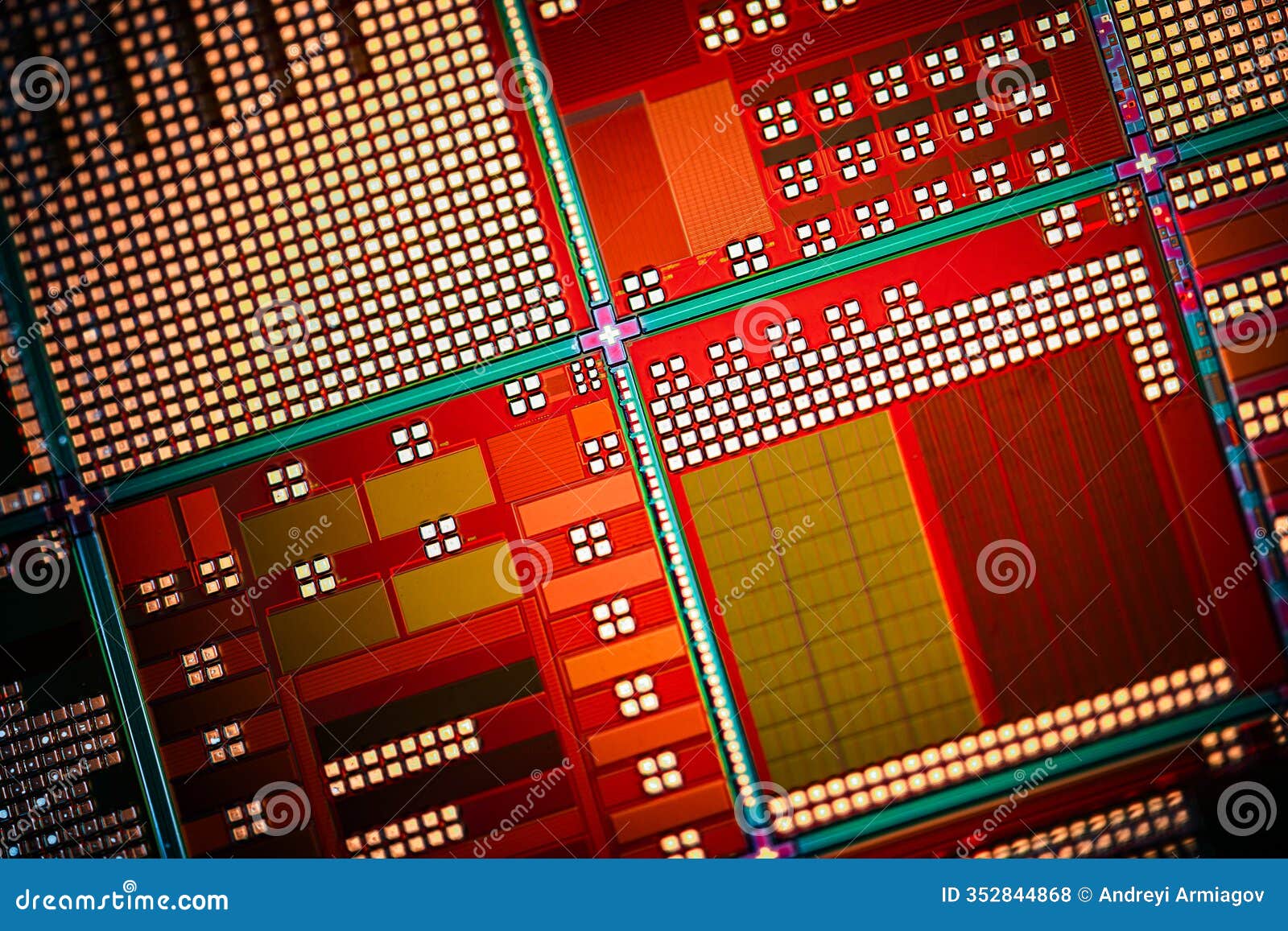 Silicon Semiconductor Wafer Close-up. in Electronics, a Wafer Also Called a Slice or Substrate ...