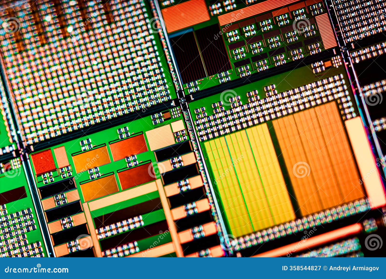 Silicon Semiconductor Wafer Close-up. in Electronics, a Wafer Also Called a Slice or Substrate ...