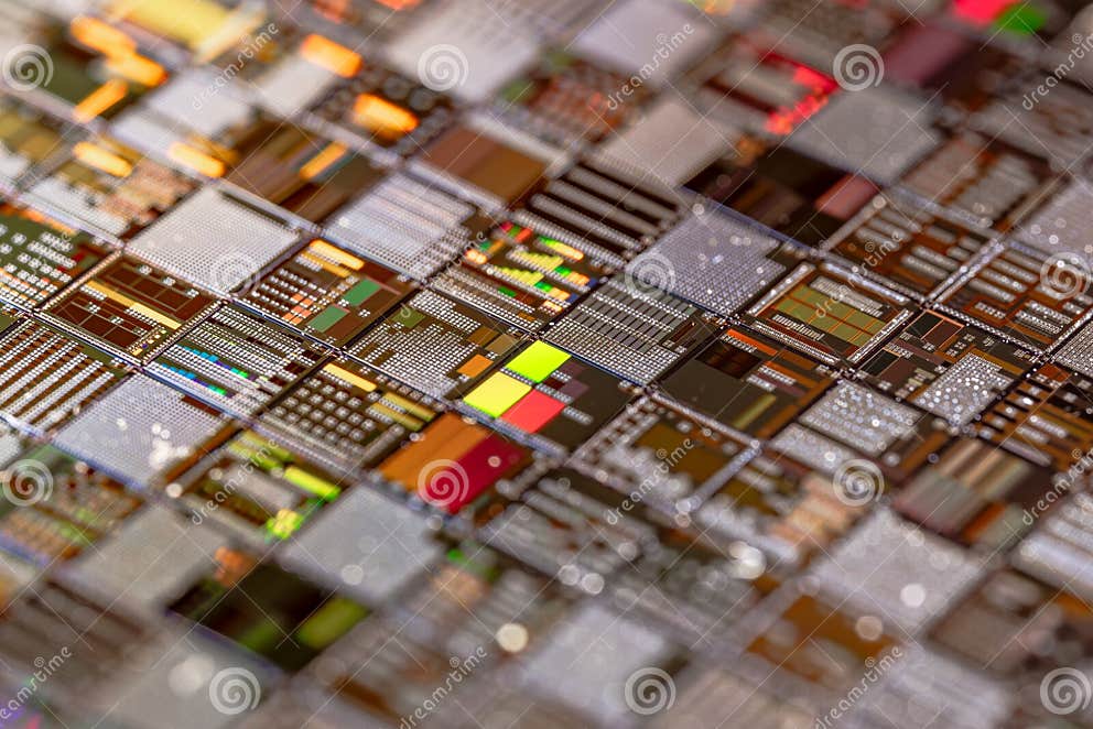 Silicon Semiconductor Wafer Close-up. in Electronics, a Wafer Also ...