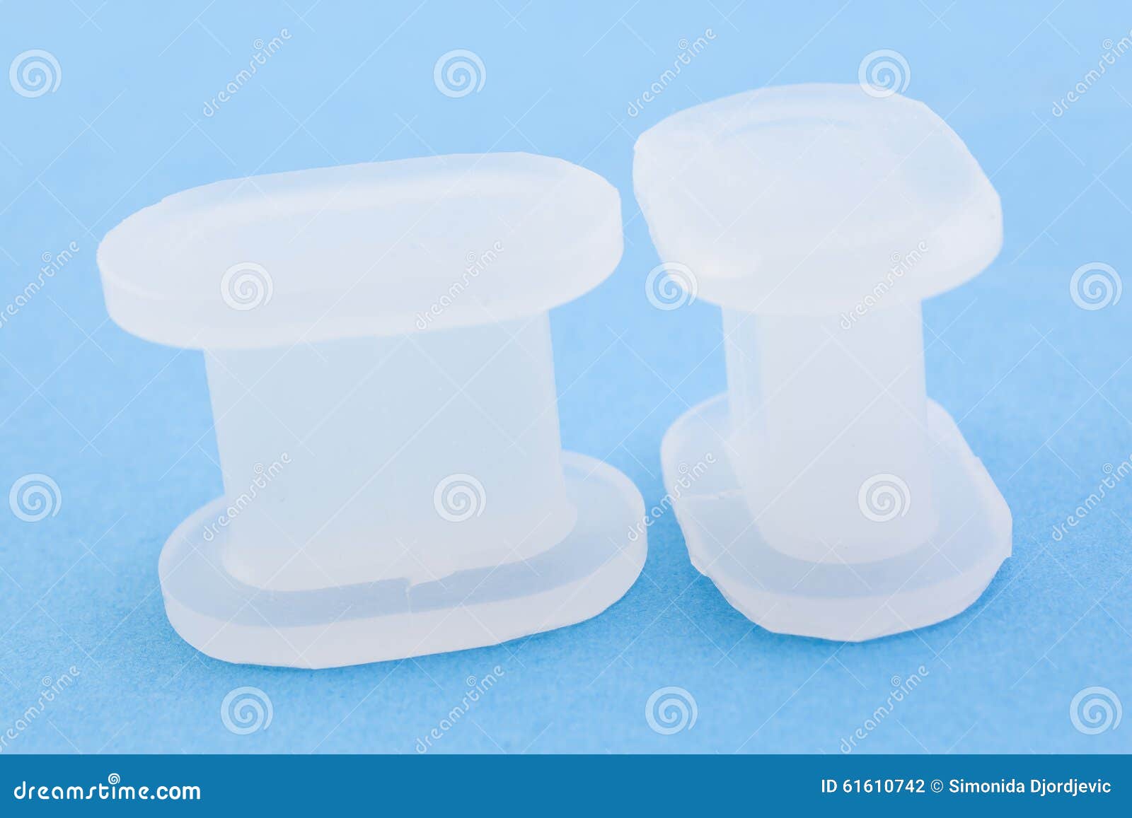 Silicon Separators Bunions on a Blue Background Stock Photo - Image of ...