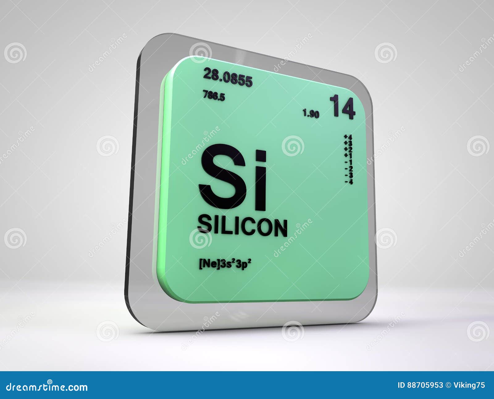 Silicon - Si - Chemical Element Periodic Table Stock Illustration ...