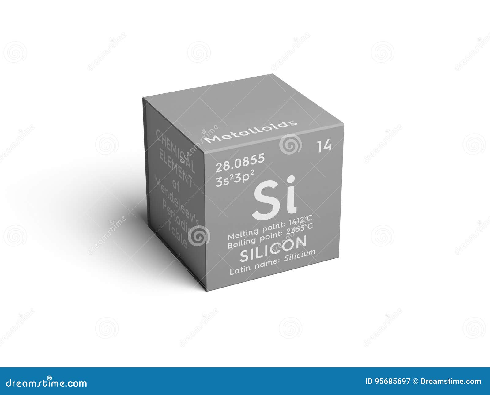 Silicon. Silicium. Metalloids. Chemical Element of Mendeleev& X27;s ...