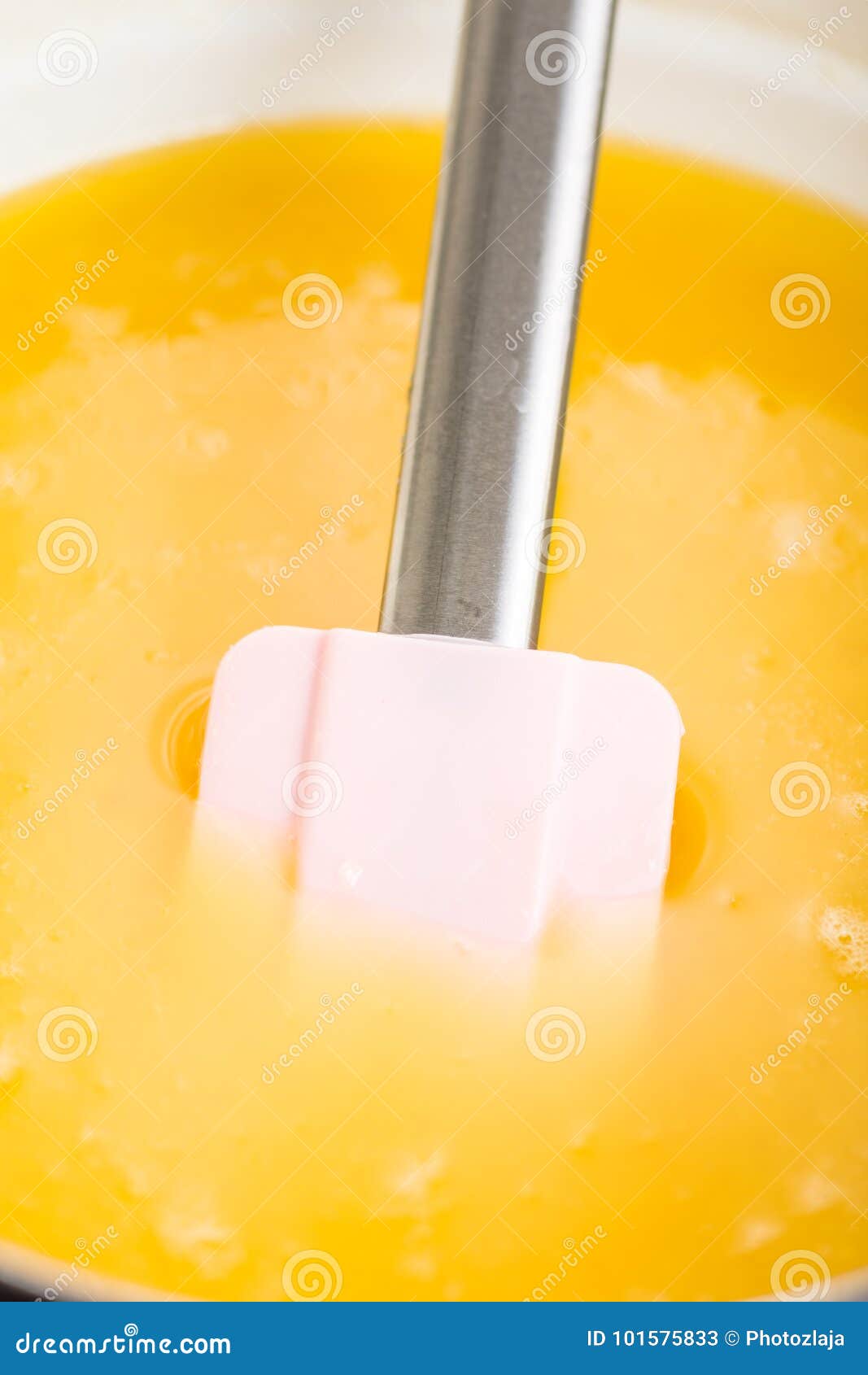 Silicon Spatula in the Melted Butter with Sugar Stock Image - Image of ...