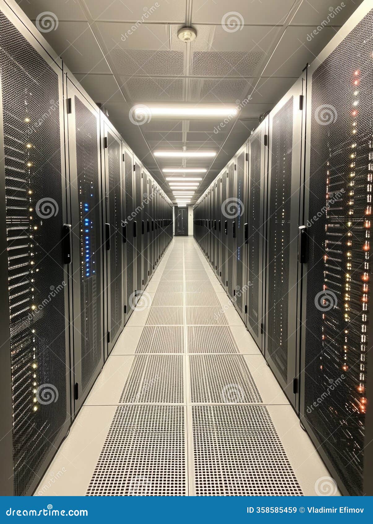 Silicon Valley Data Center Server Room Stock Image - Image of center ...