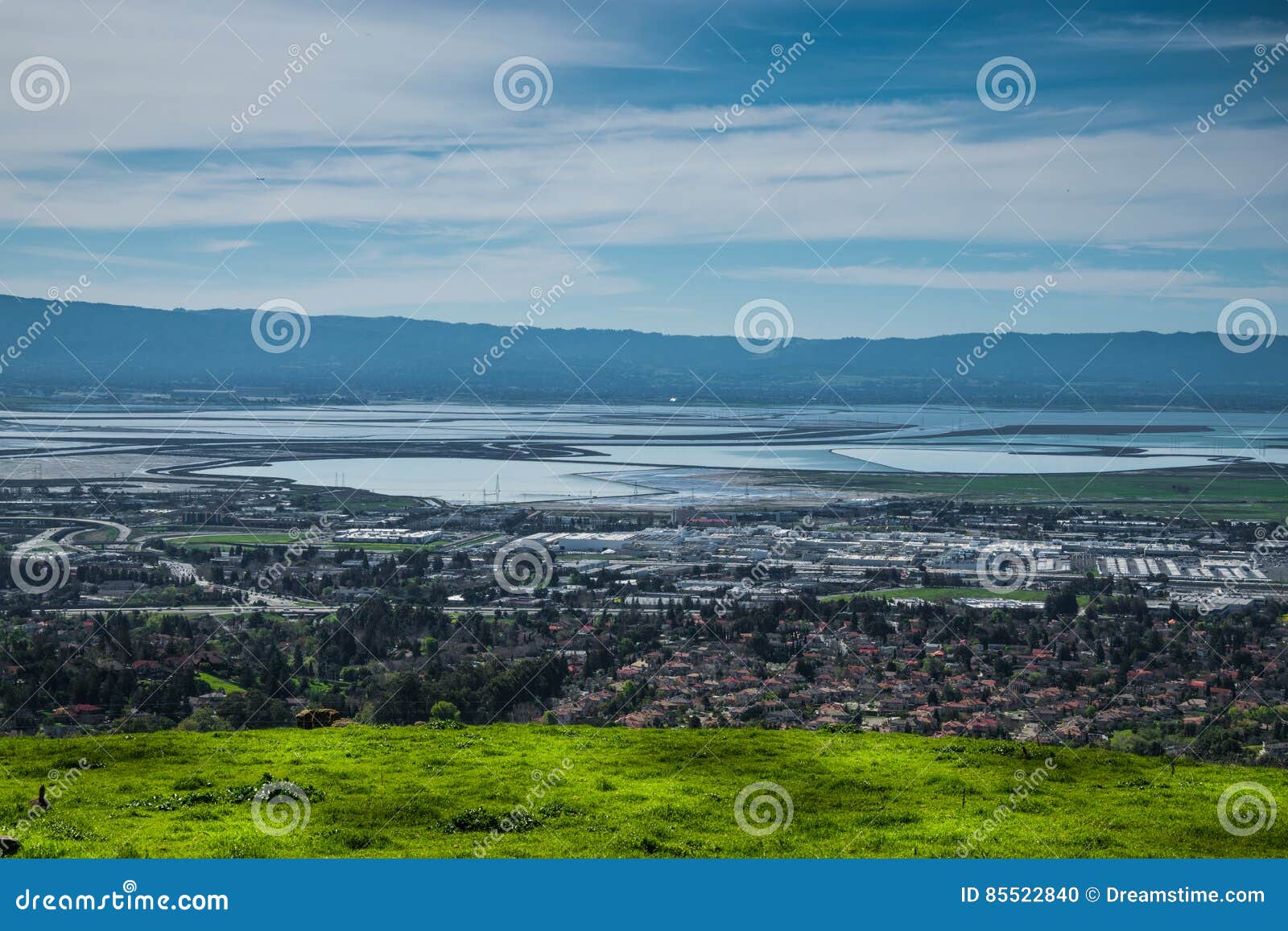 Silicon Valley Panorama from Mission Peak Hill Stock Photo - Image of ...