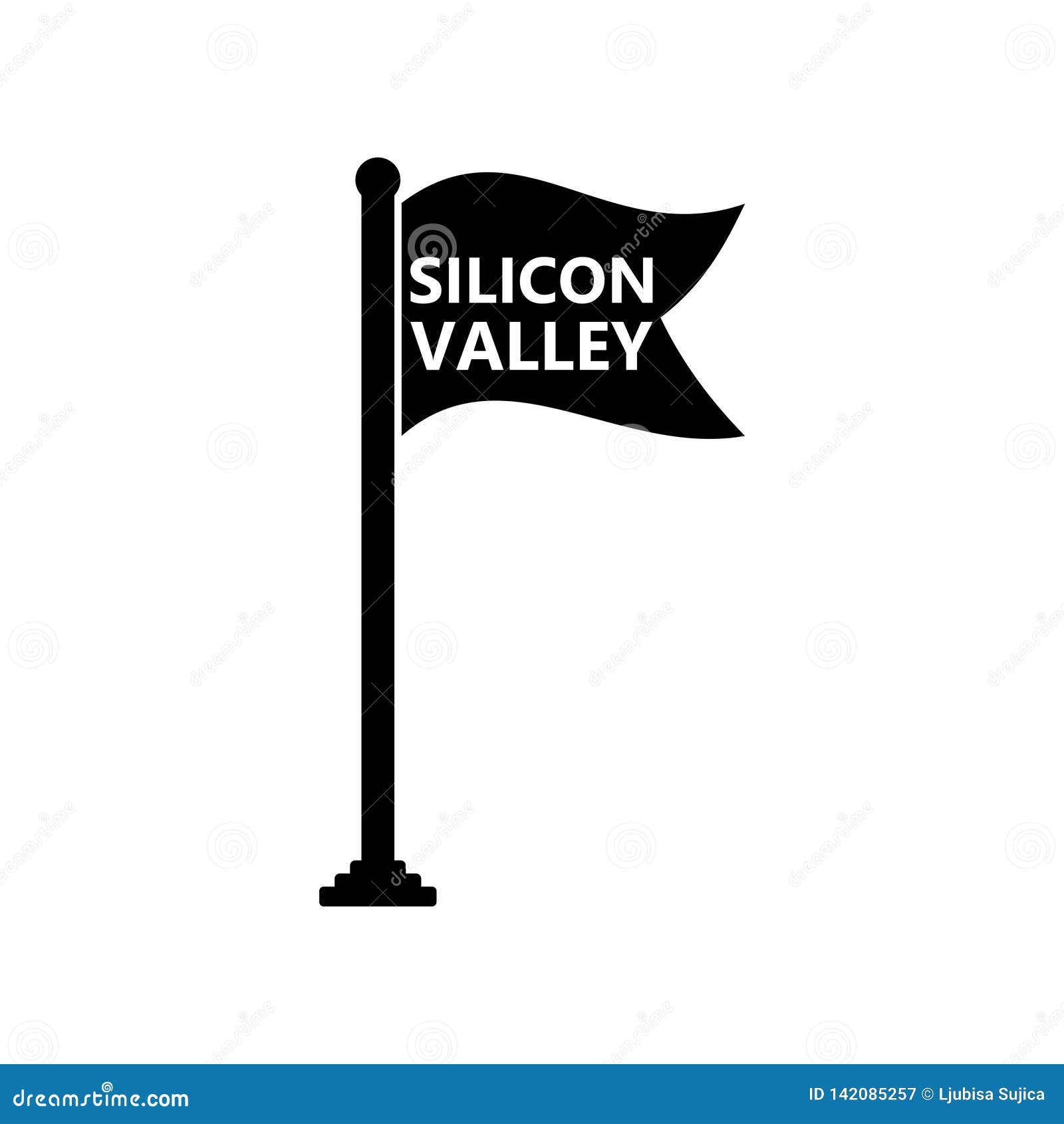 Silicon valley sign stock vector. Illustration of locator - 142085257
