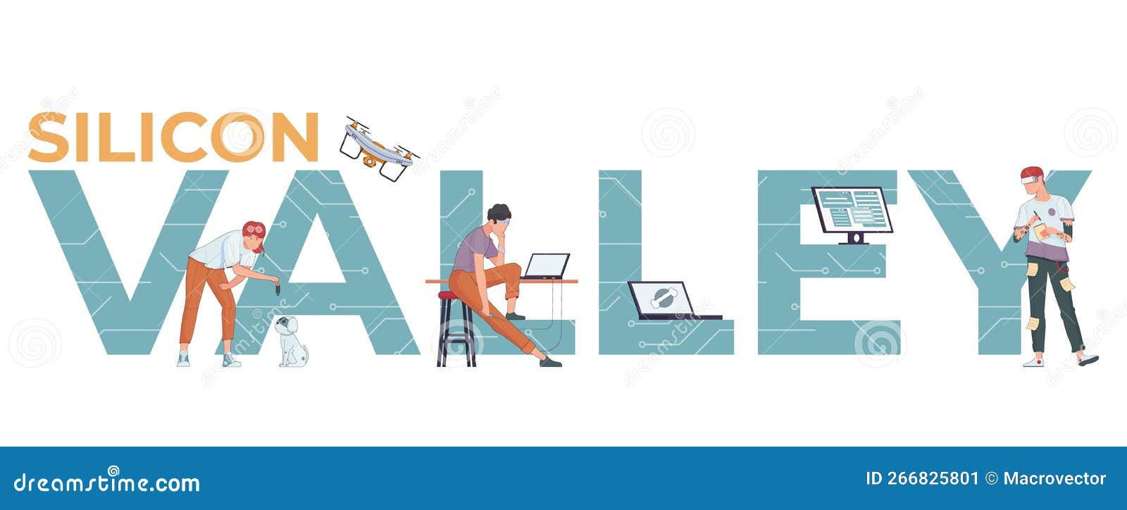 Silicon Valley Infographic Set Cartoon Vector | CartoonDealer.com ...