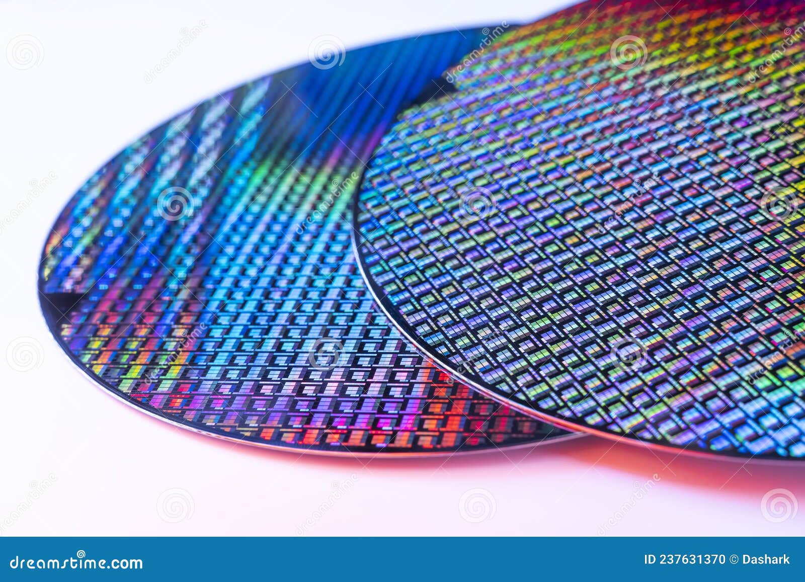 Silicon Wafers with Microchips Used in Electronics Stock Photo - Image ...