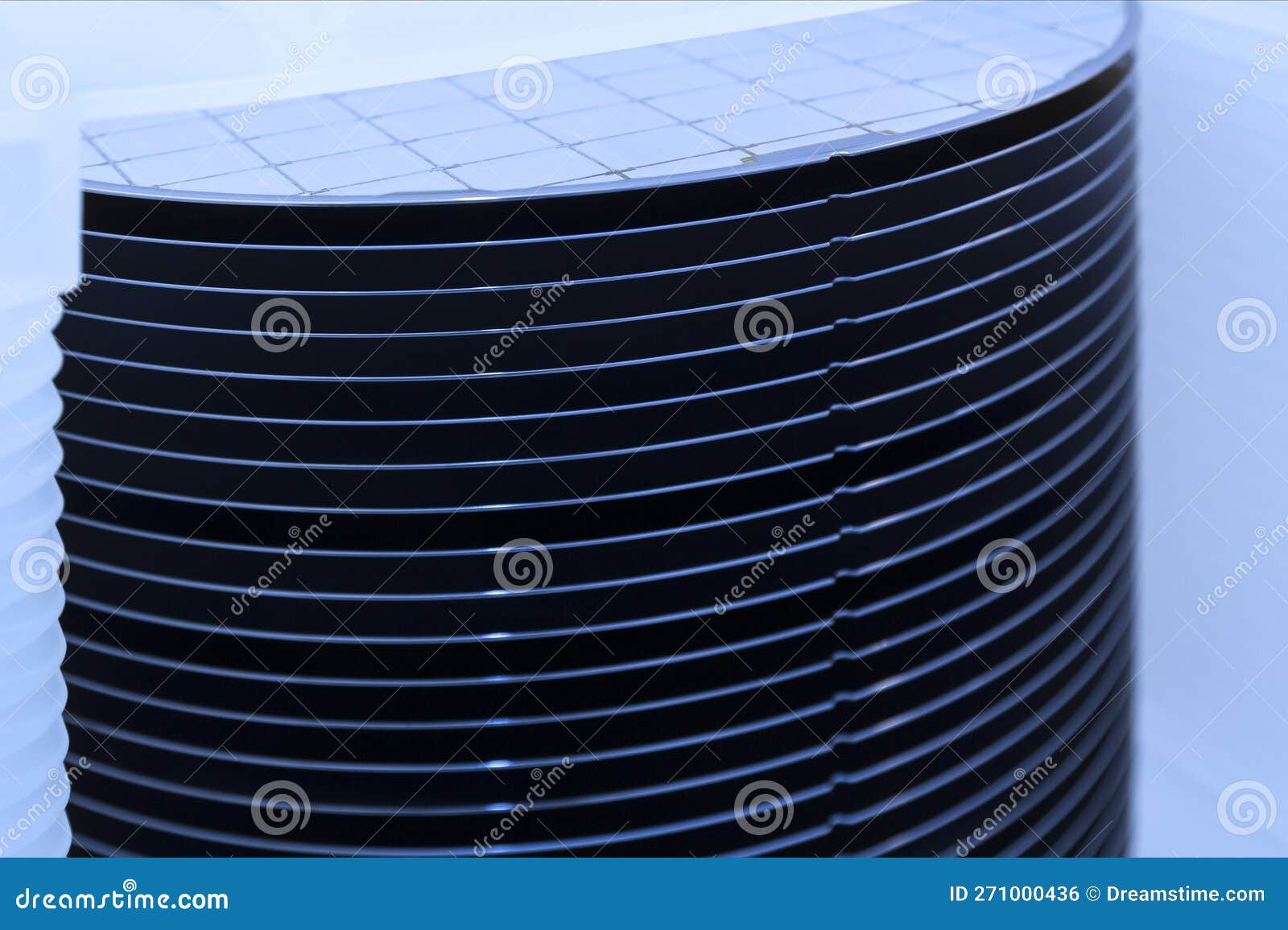 Silicon Wafer Inspection. a Batch of Silicon Wafers Packed in a Plastic ...