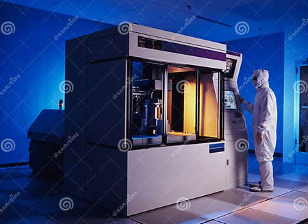 Silicon wafer machine stock photo. Image of facility, technician - 8327732