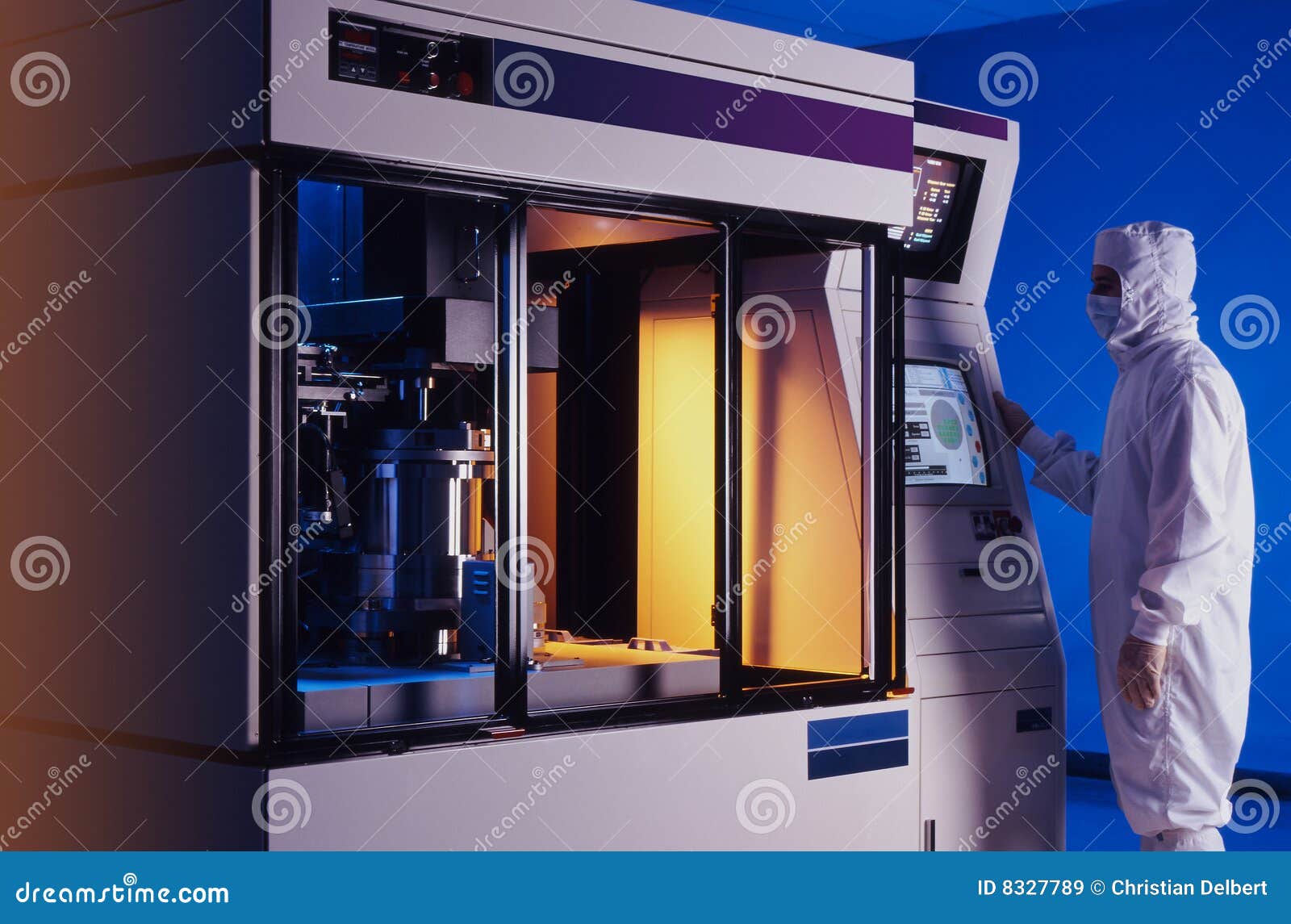 Silicon Wafer Machine Close Up Stock Image - Image of semiconductor ...
