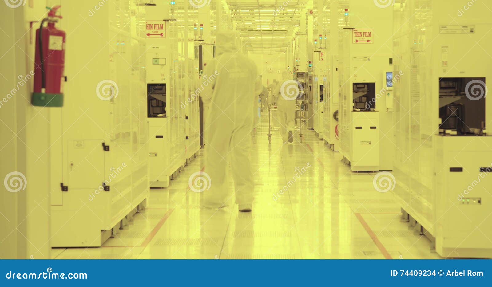 Silicon Wafer Manufacturing Process in a Clean Room Stock Footage ...