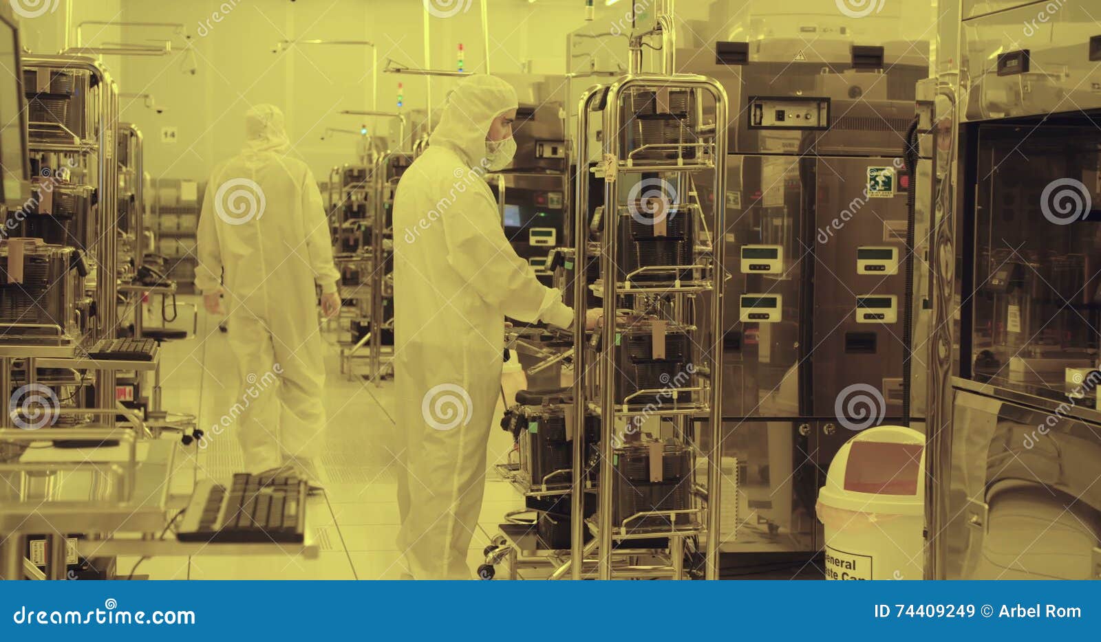 Silicon Wafer Manufacturing Process in a Clean Room Stock Video - Video ...