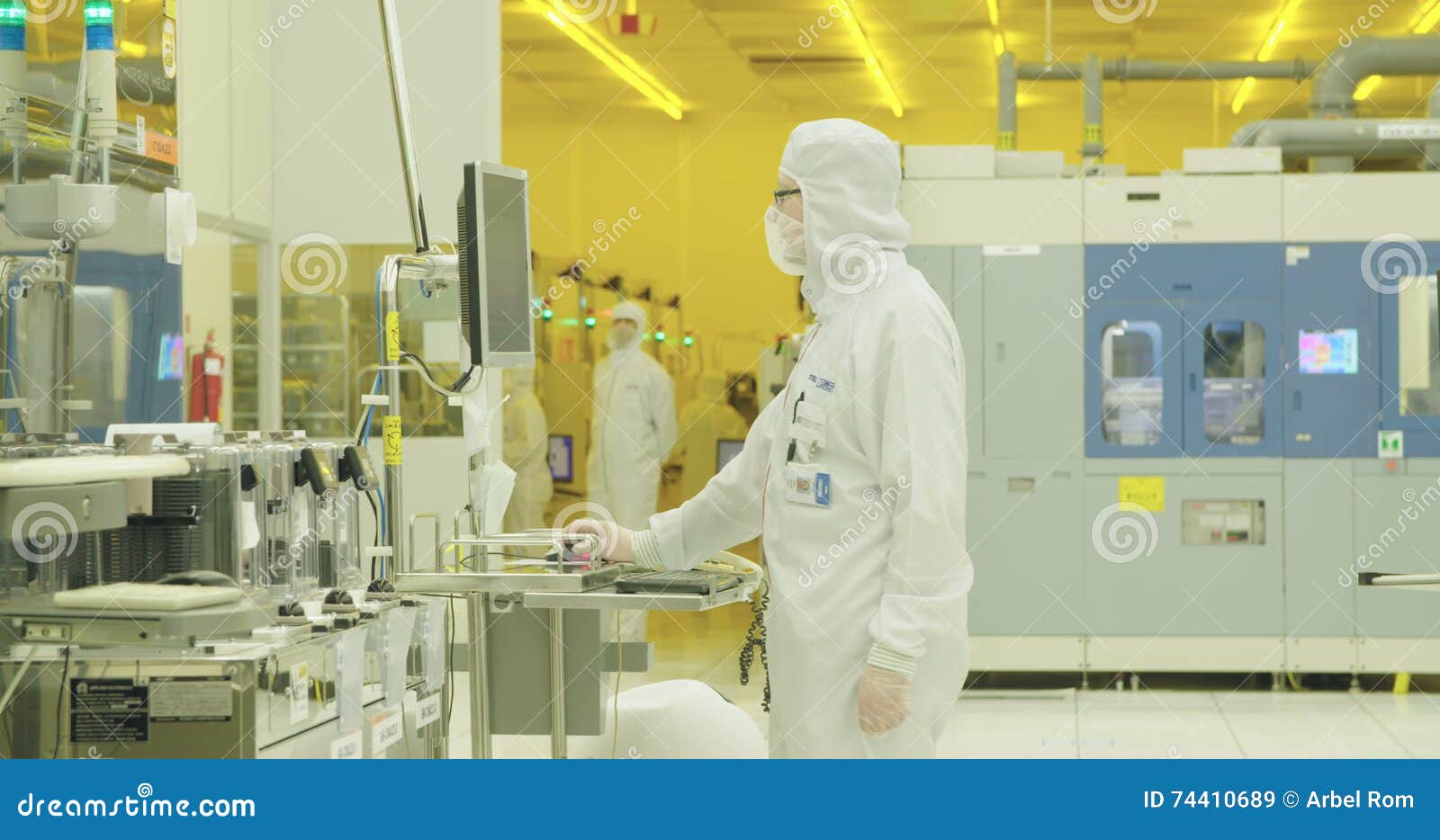 Silicon Wafer Manufacturing Process in a Clean Room Stock Video - Video ...