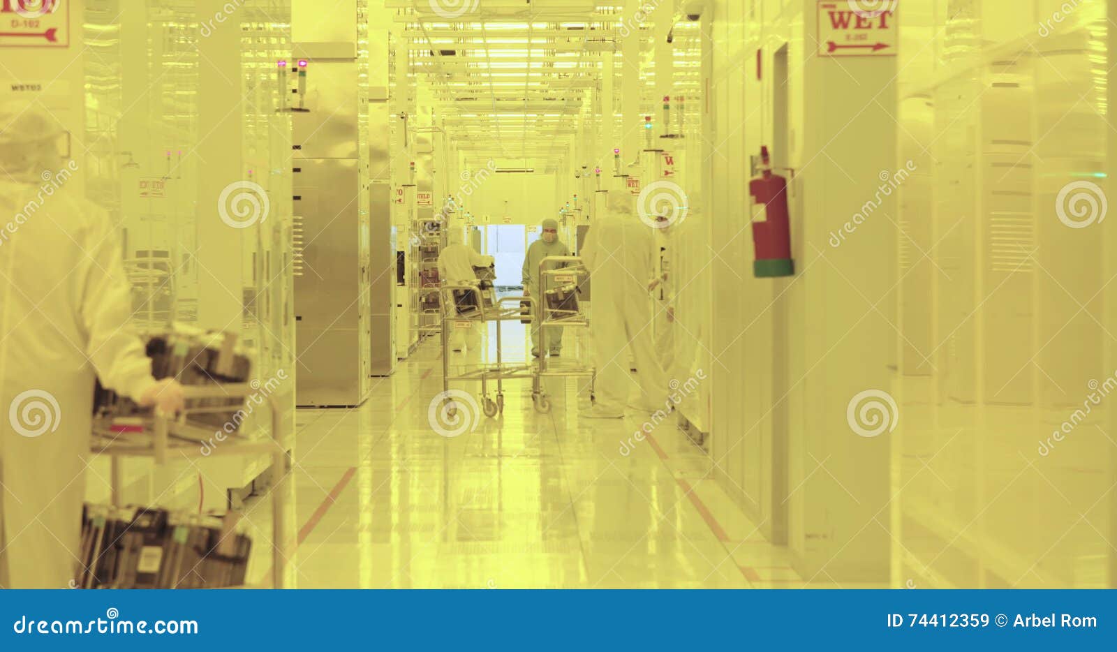 Silicon Wafer Manufacturing Process in a Clean Room Stock Video - Video ...