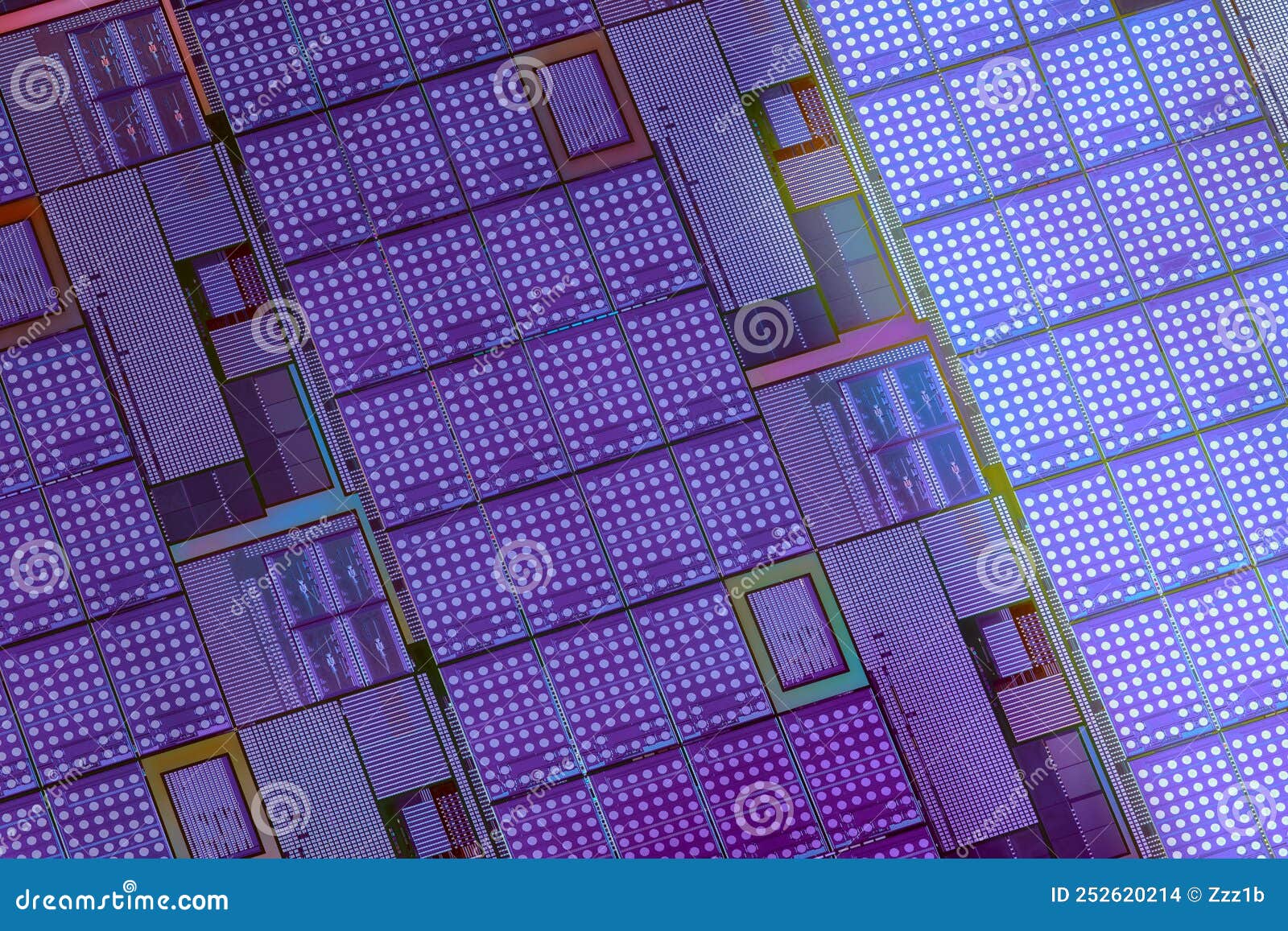 Silicon Wafer with Microchips Used in Electronics for the Fabrication ...