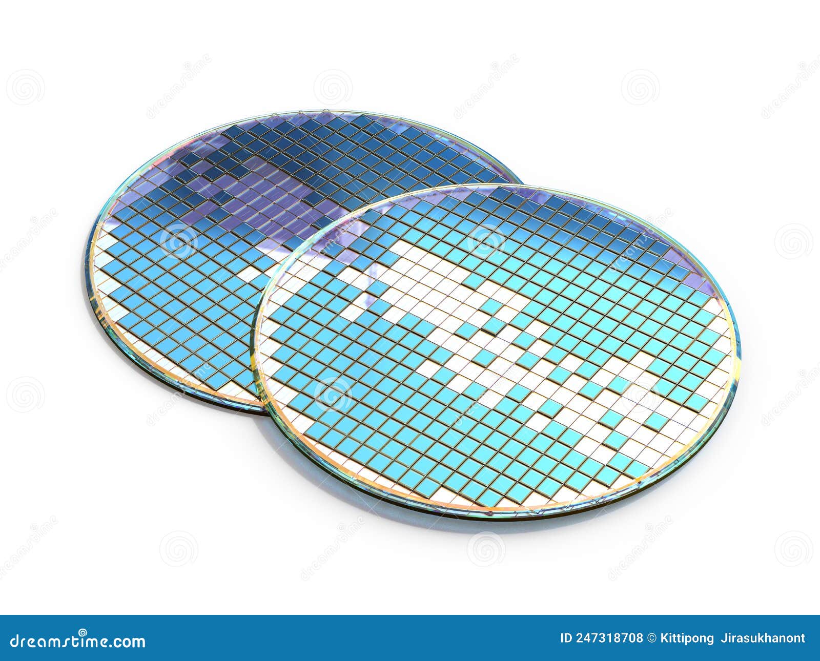 Silicon Wafer Plates for Semiconductor Manufacturing Stock Illustration ...