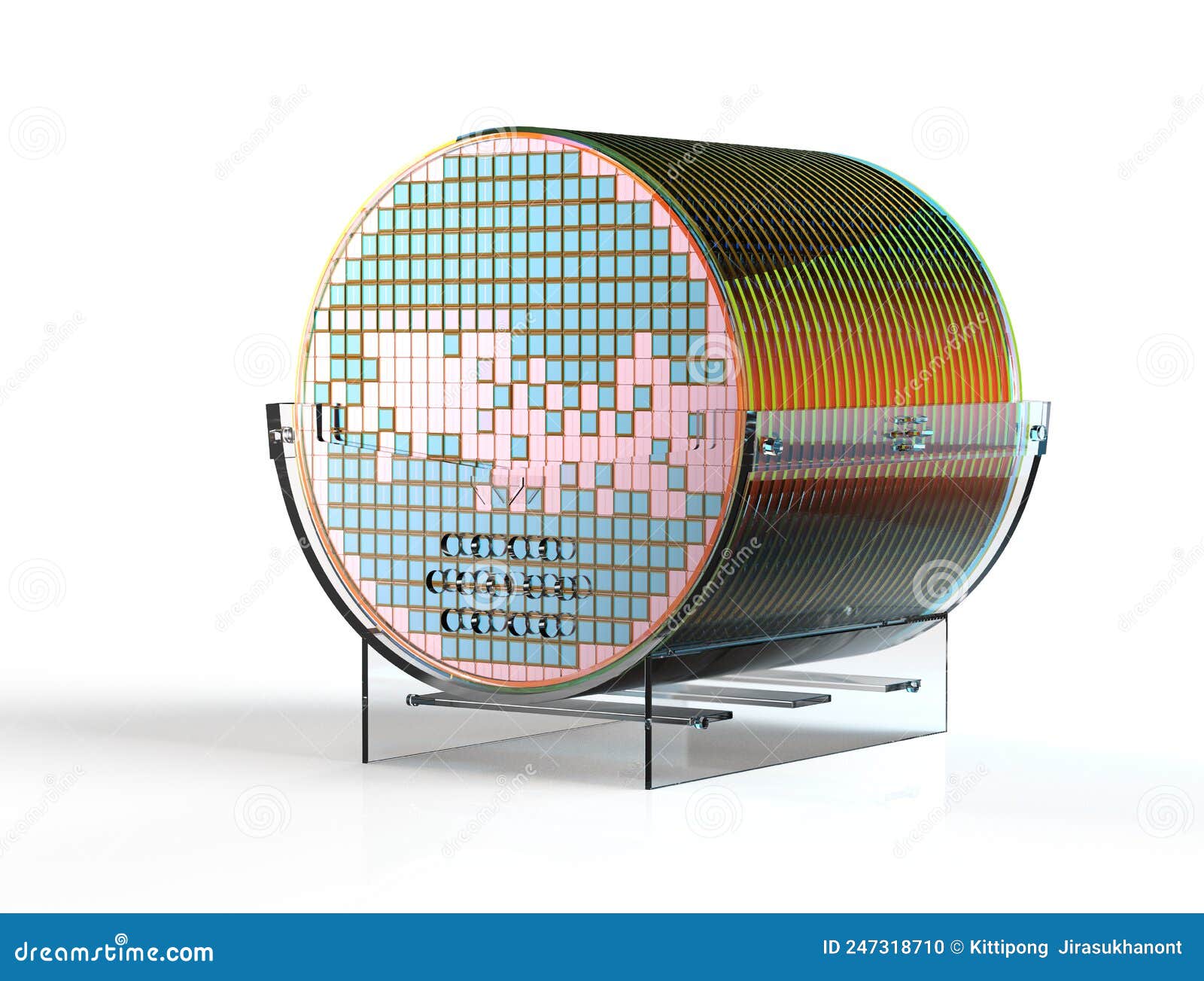 Silicon Wafer Plates for Semiconductor Manufacturing Stock Illustration ...