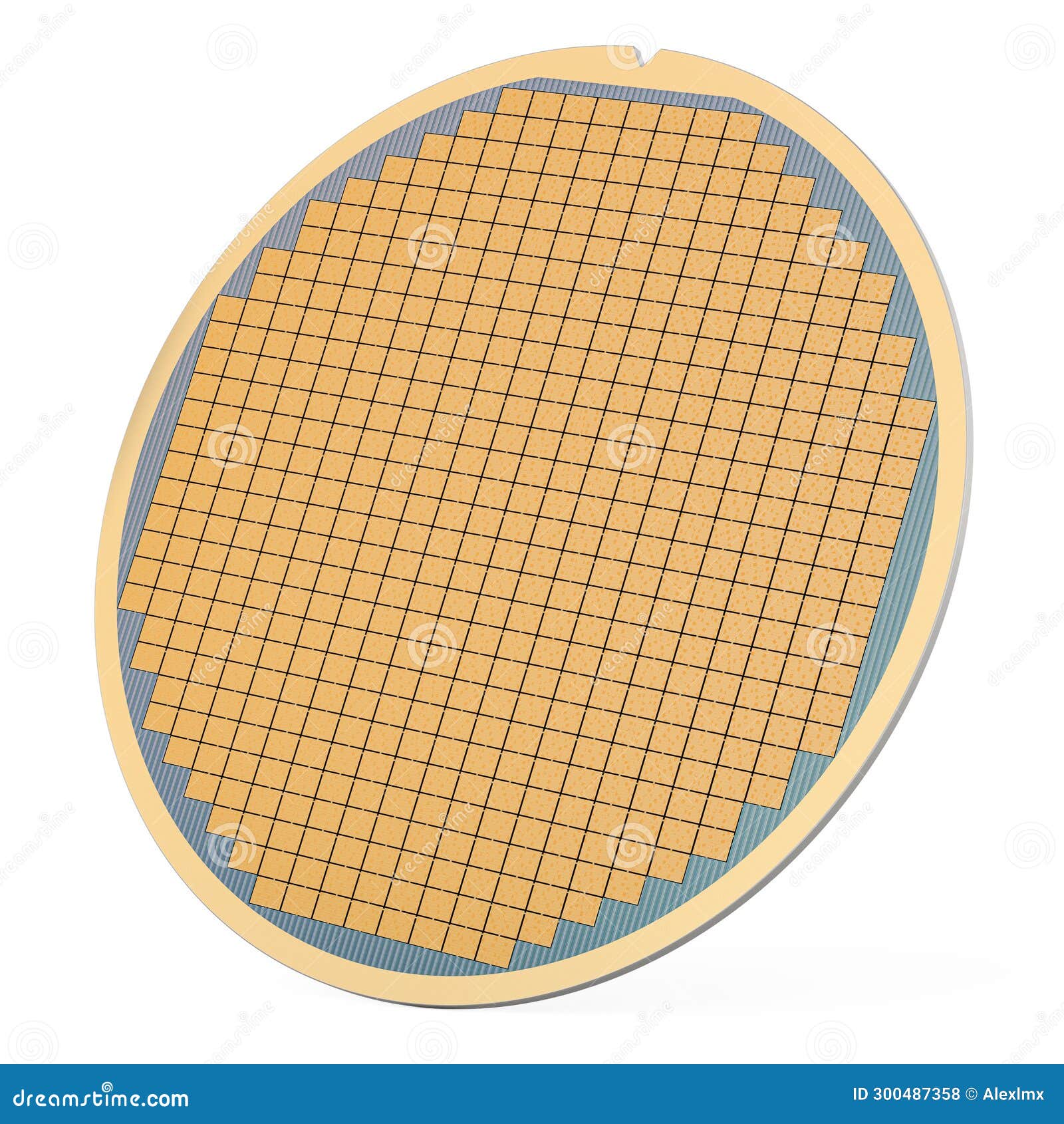Silicon Wafer with Processor Cores, 3D Rendering Stock Illustration ...