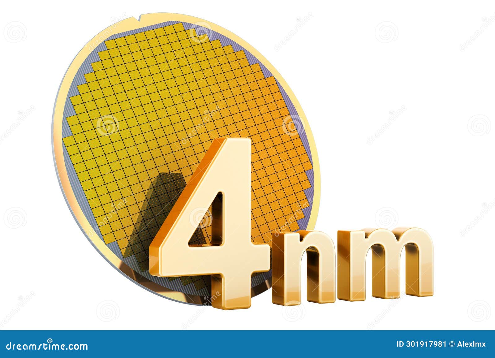 Silicon Wafer With Processor Cores, 3D Rendering Stock Photography ...