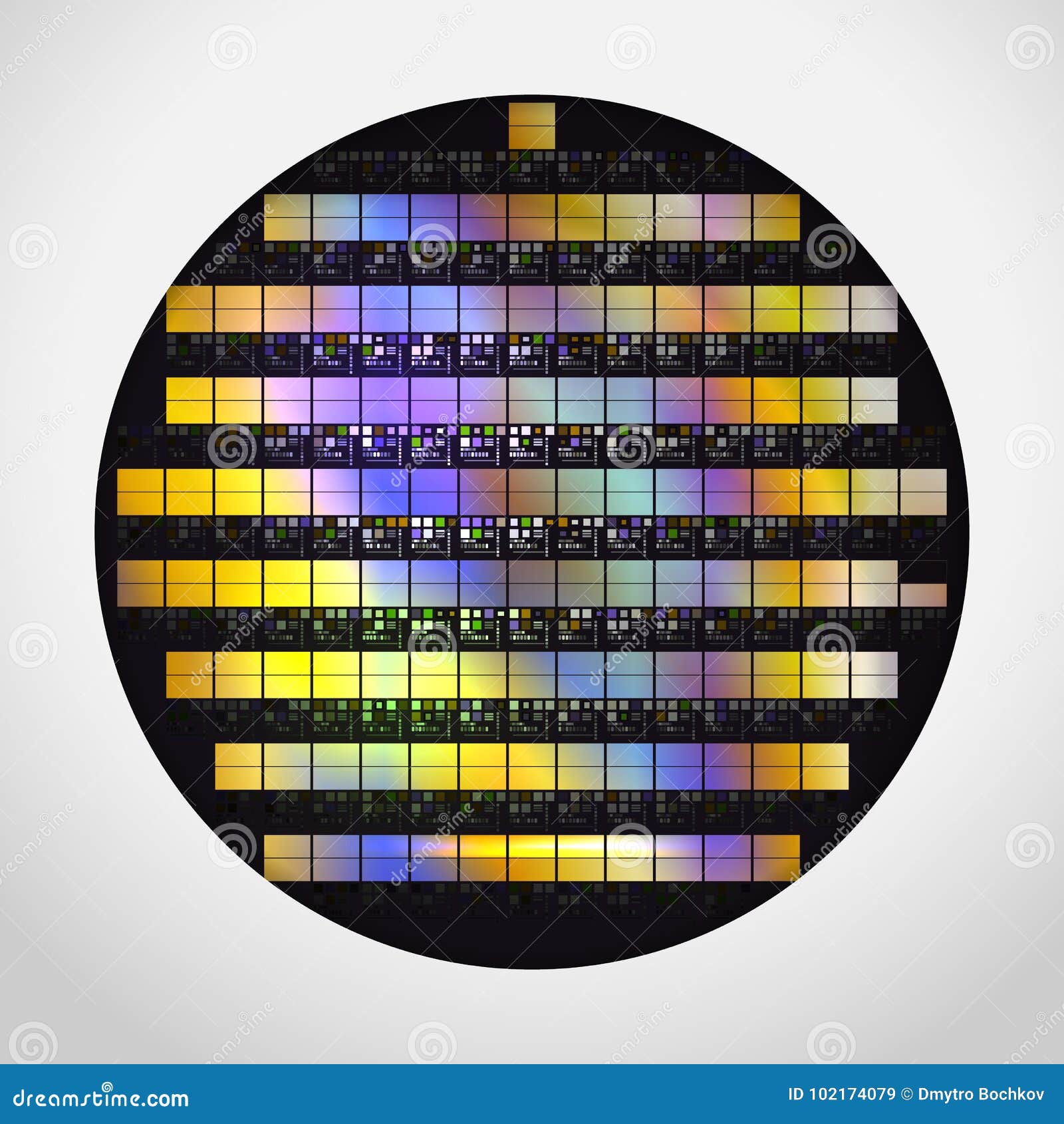 Silicon Wafer with Ready Processors. Realistic Illustration Stock ...