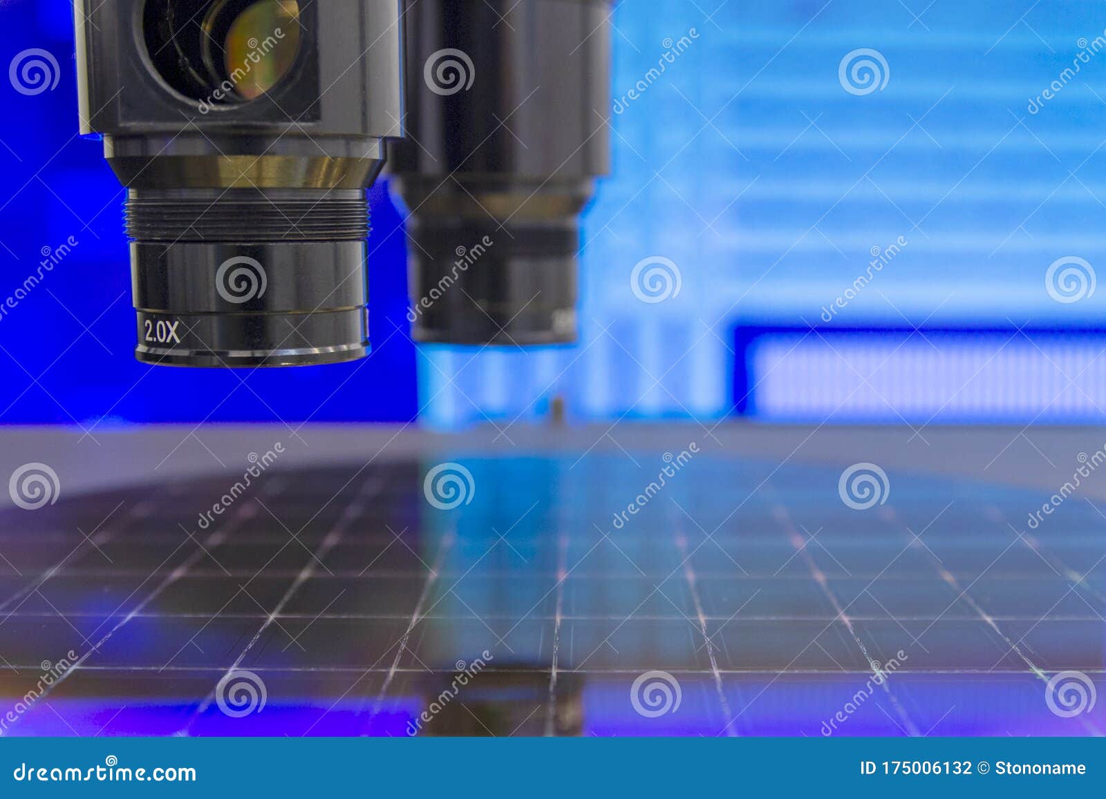 Silicon Wafer with Semiconductor Microchip on Machine Process Examining ...