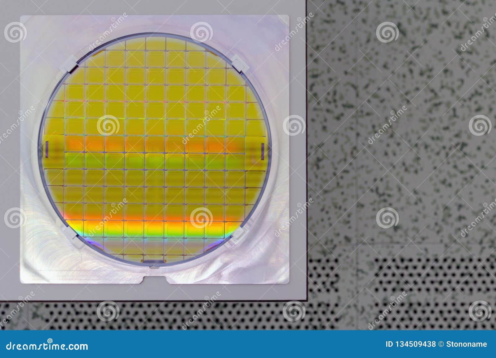Silicon Wafer in Steel Holder on a Table - a Wafer is a Thin Slice of ...