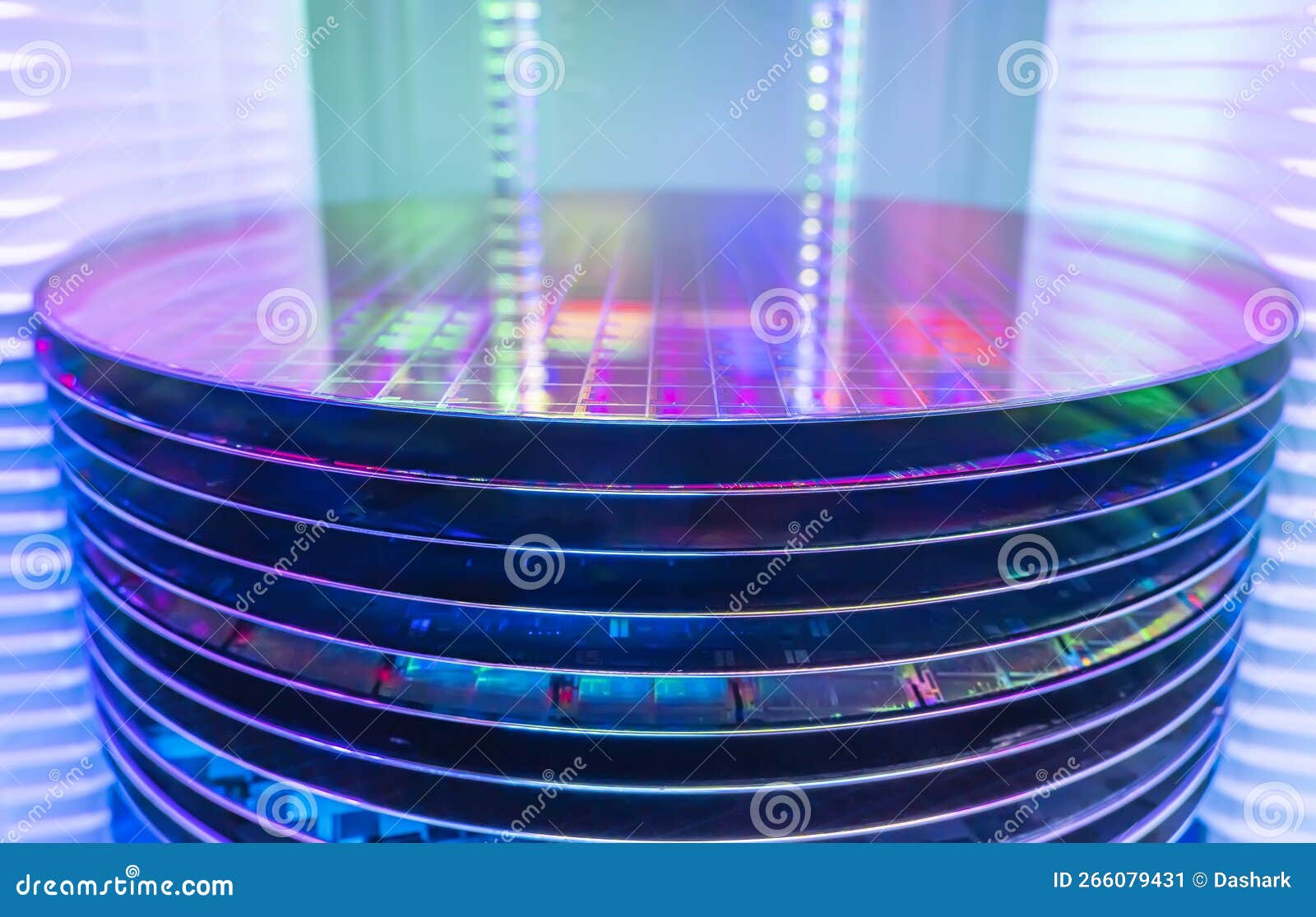 Silicon Wafer Under Cleanroom Fabrication In Holder Box Royalty-Free ...