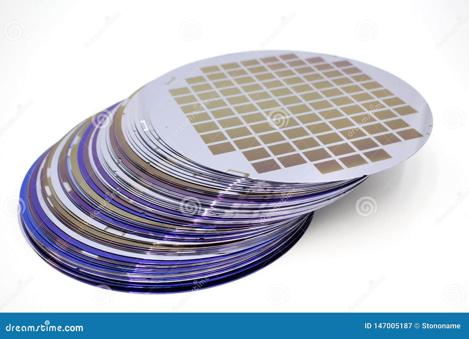 Silicon Wafers of Different Color in Stock Stock Image - Image of ...