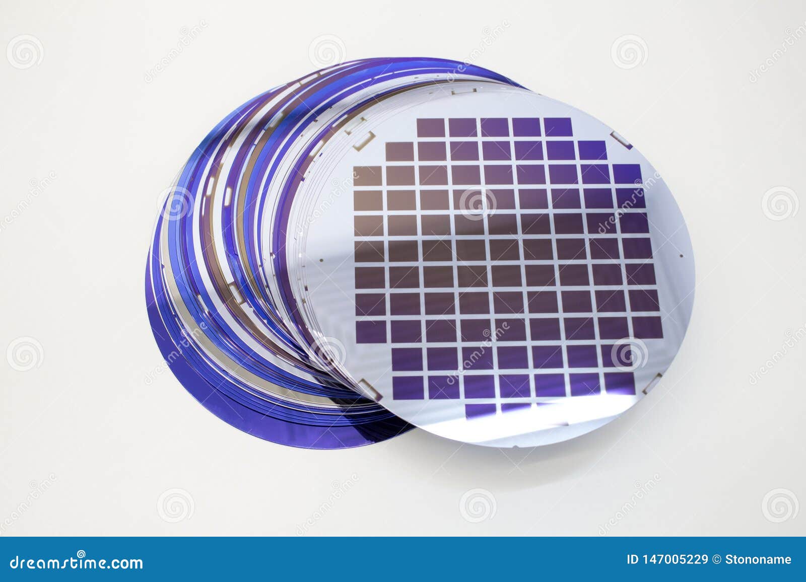 Silicon Wafers of Different Color in Stock Stock Image - Image of ...