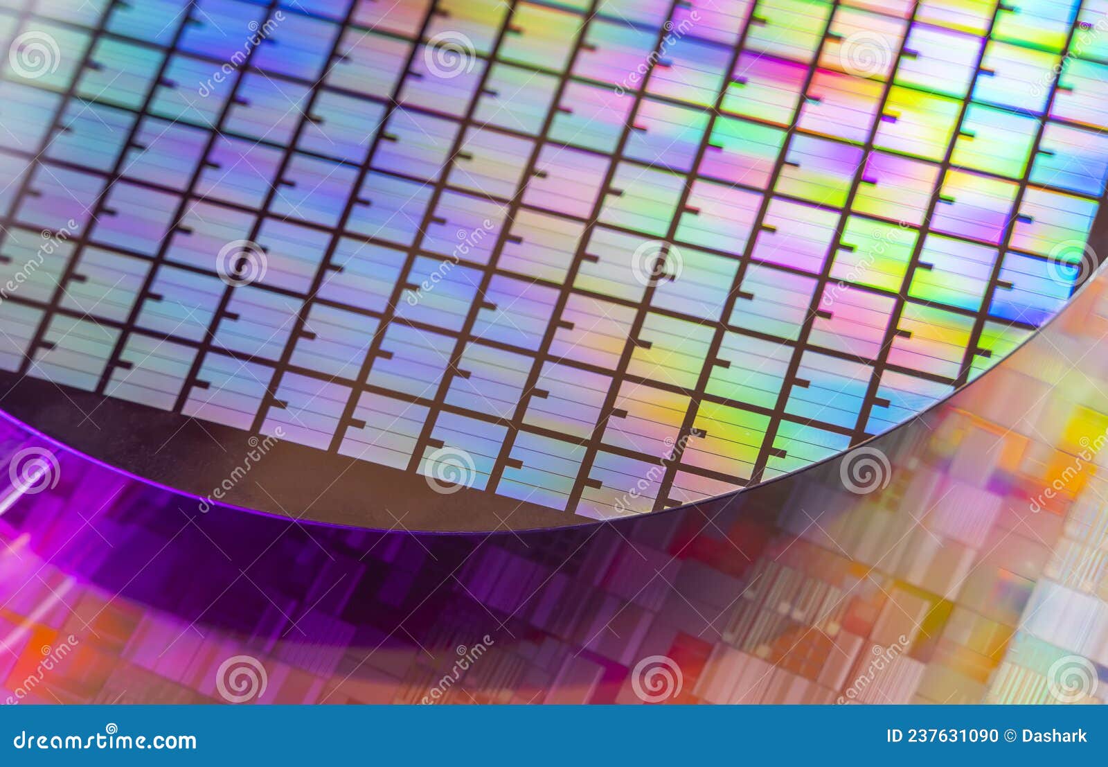 Silicon Wafers with Microchips Used in Electronics for the Fabrication ...