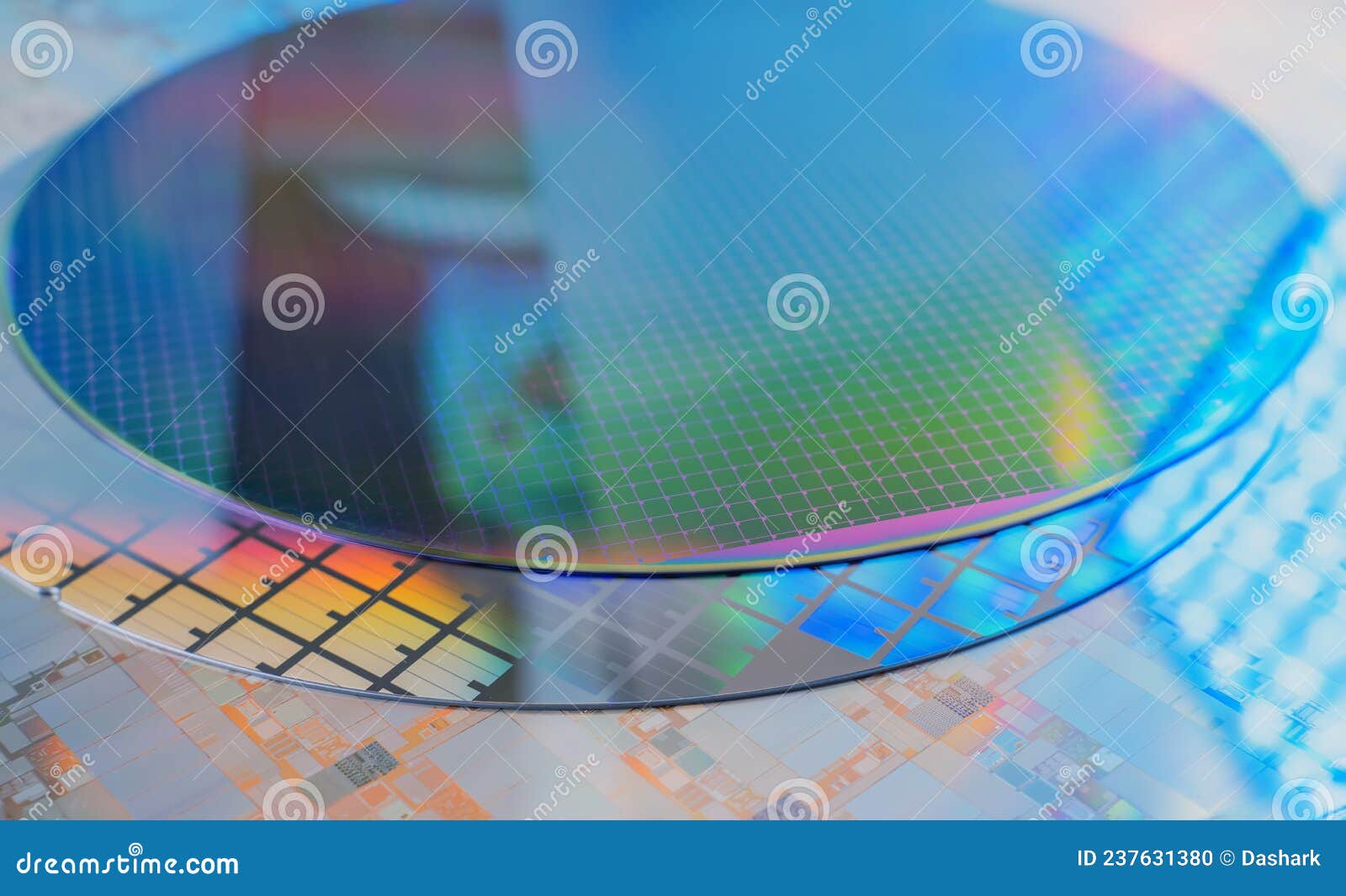 Silicon Wafers with Microchips Stock Photo - Image of industry, chip ...