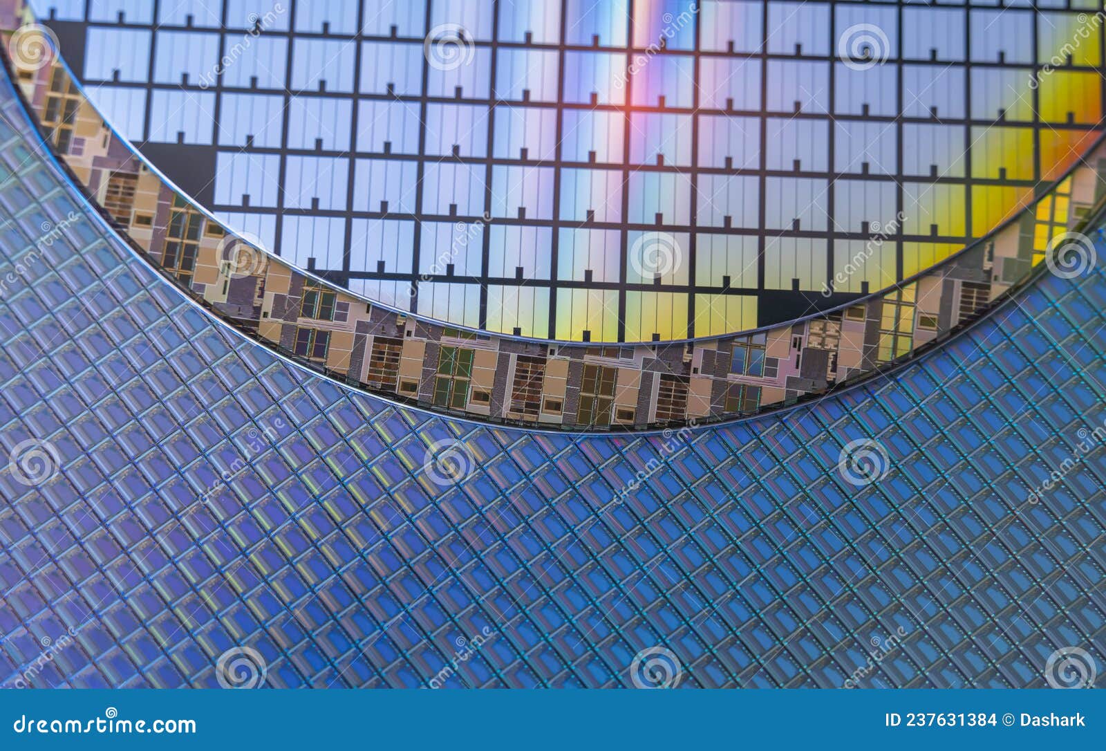 Silicon Wafers with Microchips Used in Electronics for the Fabrication ...