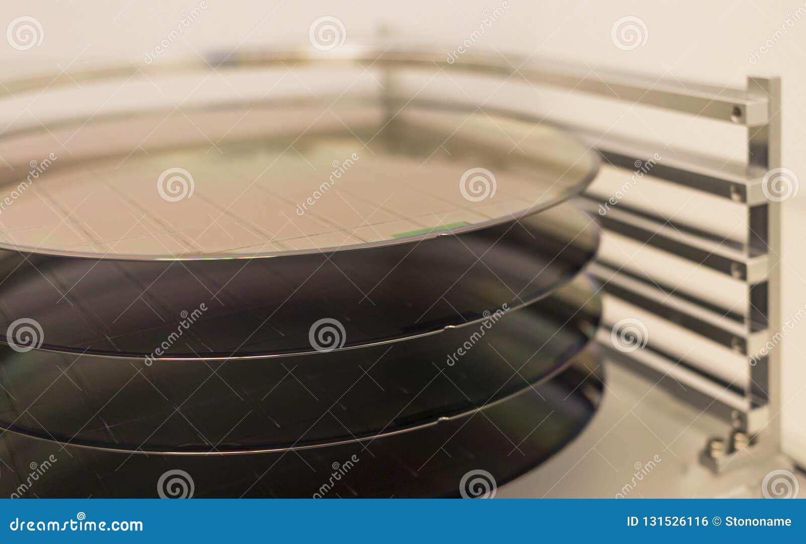 Silicon Wafers In White Plastic Holder Box On A Table- A Wafer Is A ...
