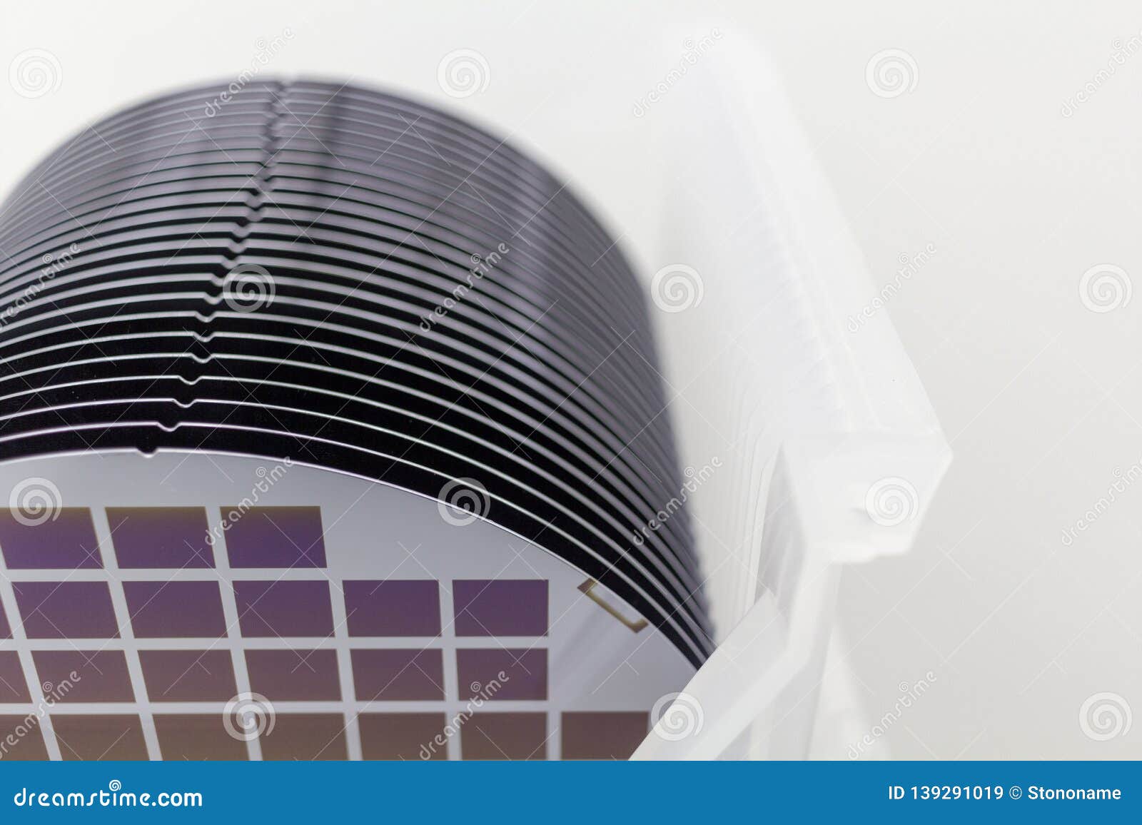 Silicon Wafers in White Plastic Holder Box on a Table- a Wafer is a ...