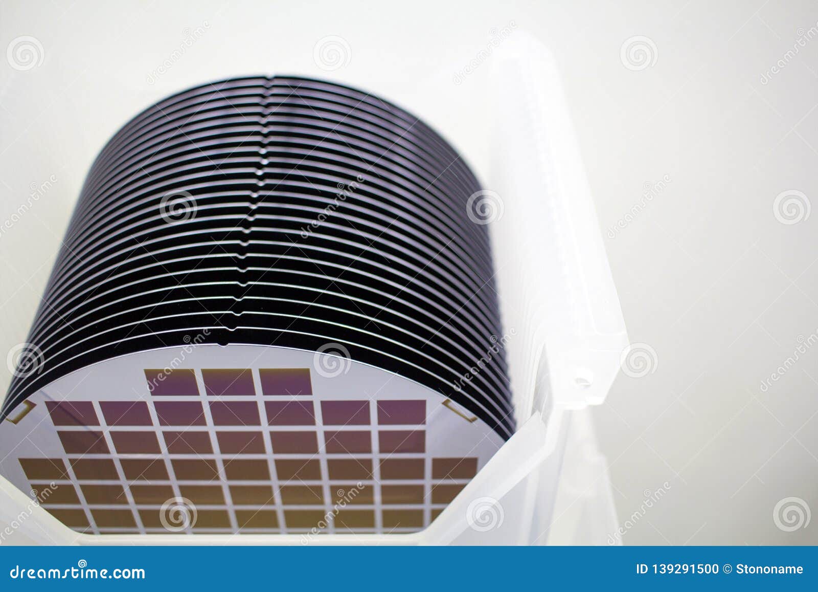 Silicon Wafers In White Plastic Holder Box On A Table- A Wafer Is A ...