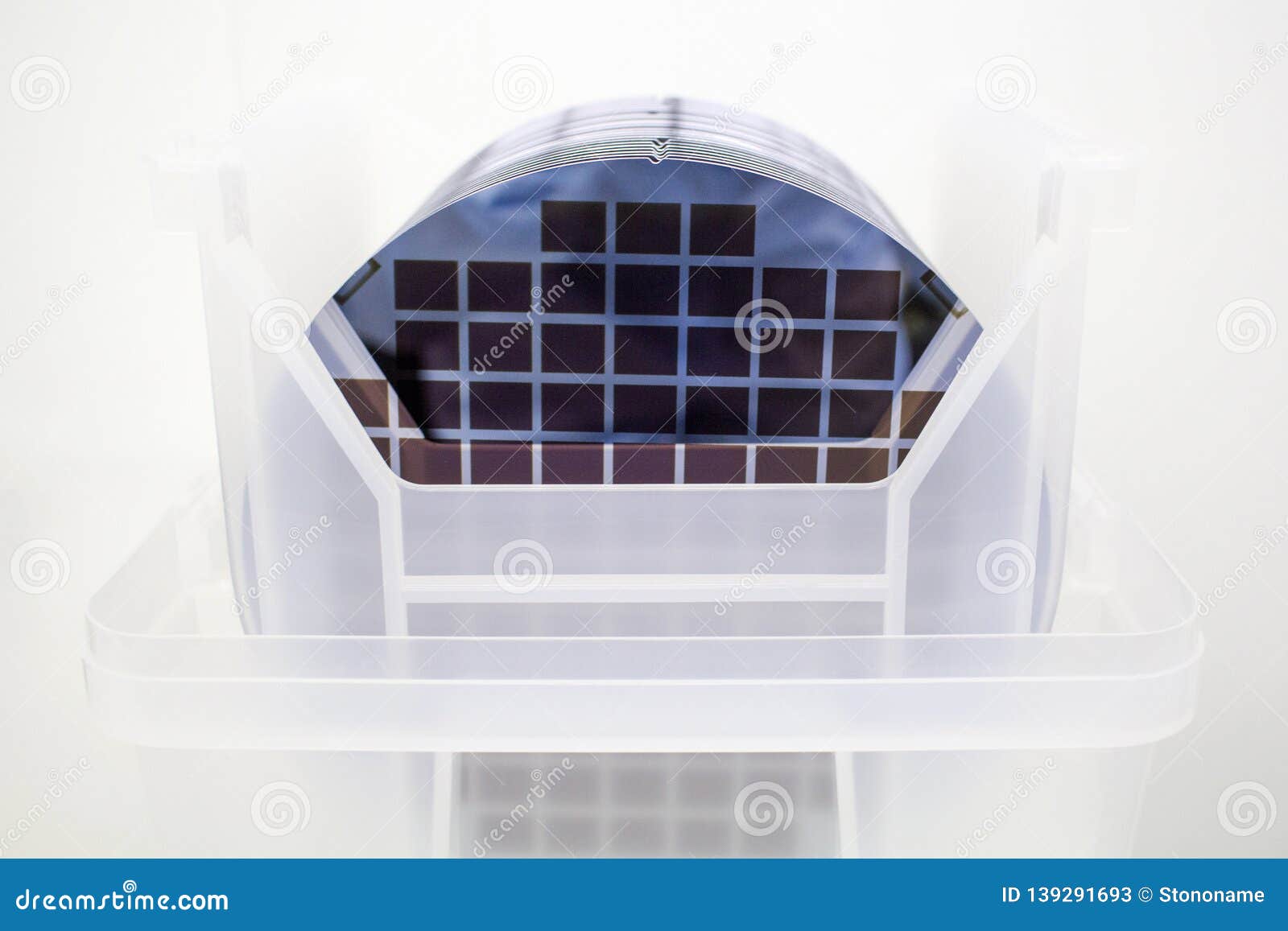 Silicon Wafers In White Plastic Holder Box On A Table- A Wafer Is A ...