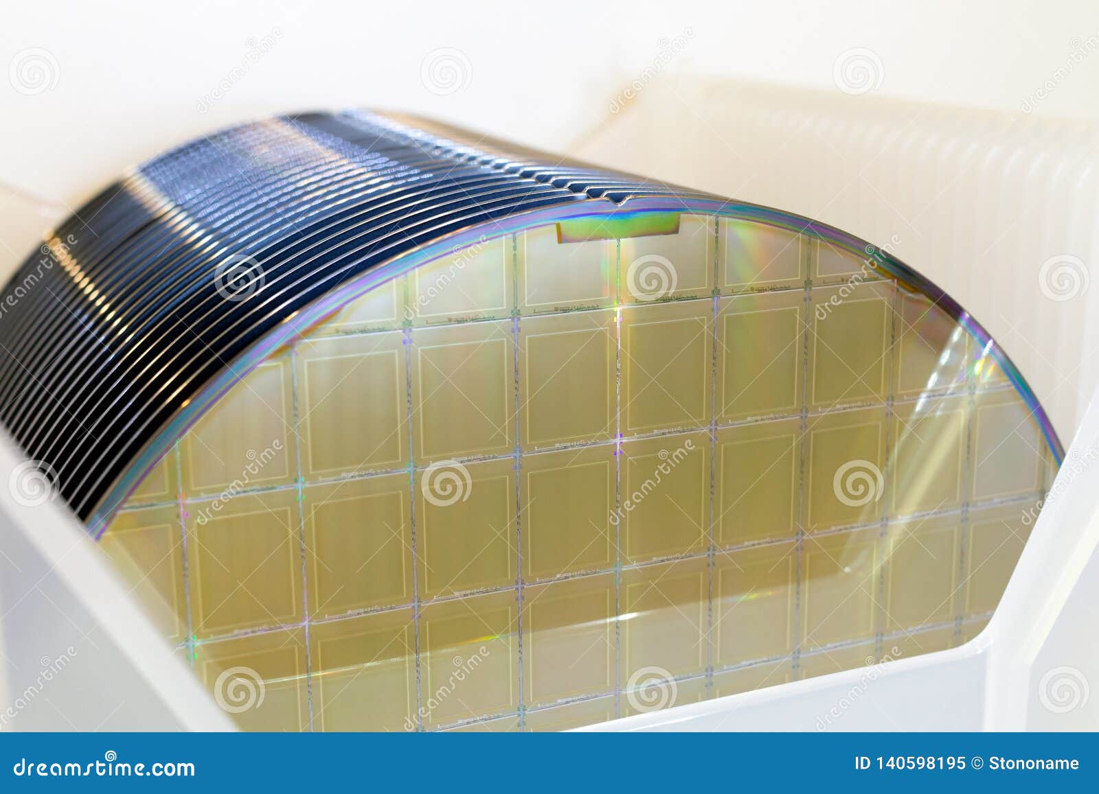 Silicon Wafers In White Plastic Holder Box On A Table- A Wafer Is A ...