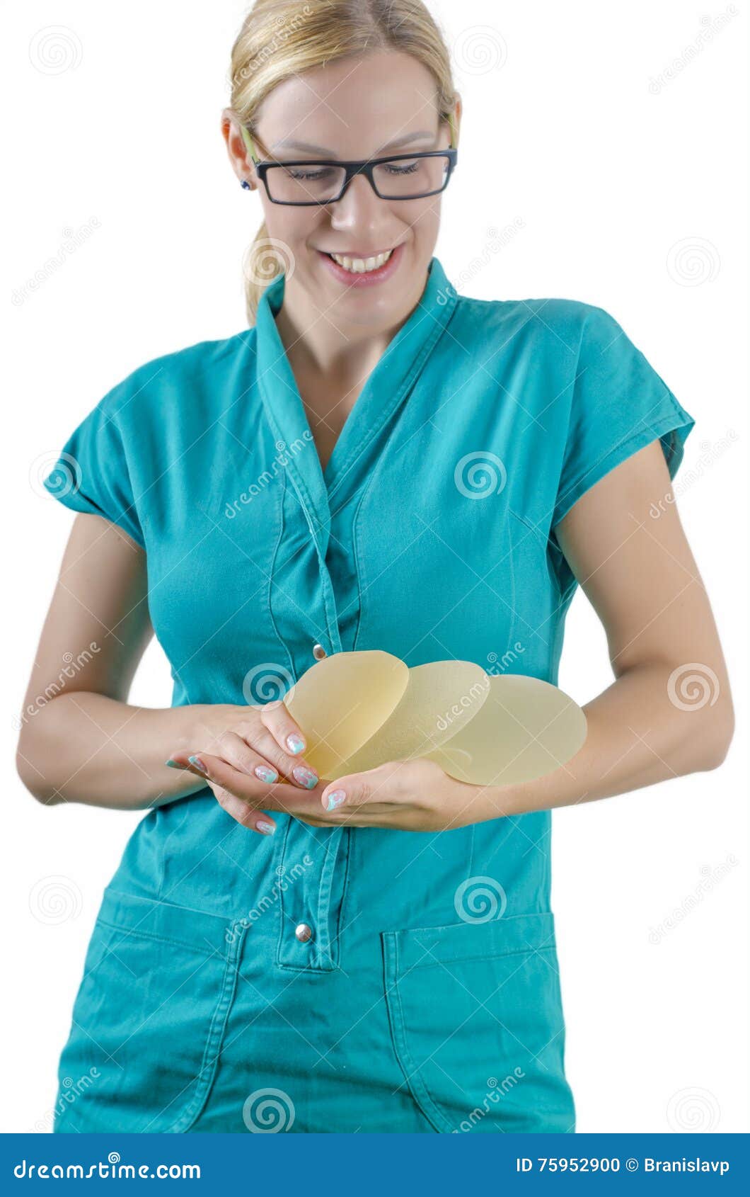 Silicone breast implant. stock photo. Image of clinic - 75952900