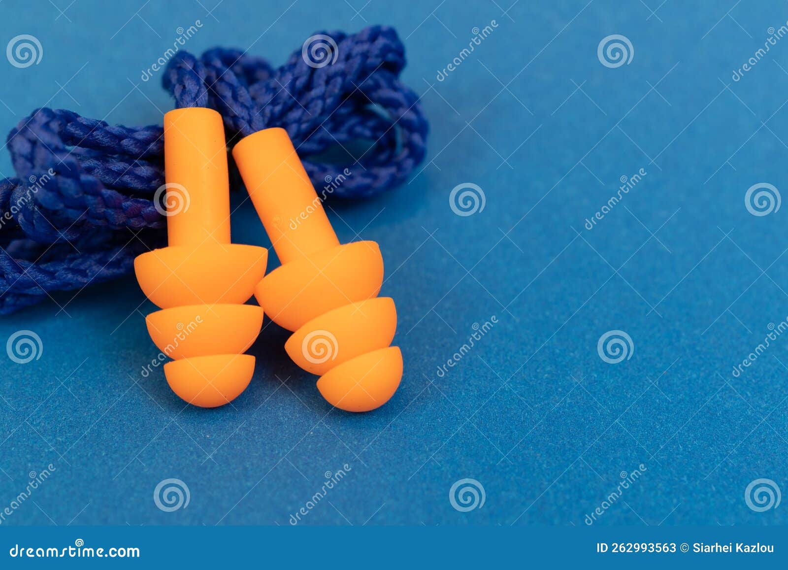 Silicone Ear Plugs for Human Ears on Blue Background Stock Image ...