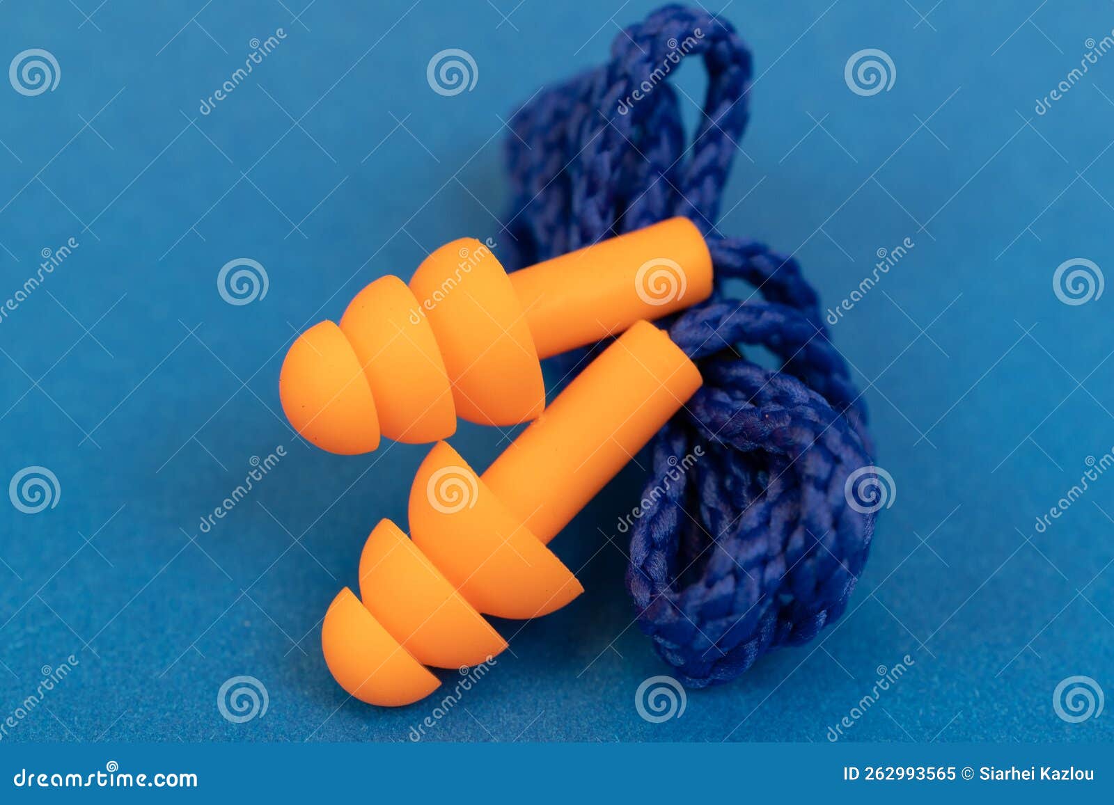 Silicone Ear Plugs for Human Ears on Blue Background Stock Image ...