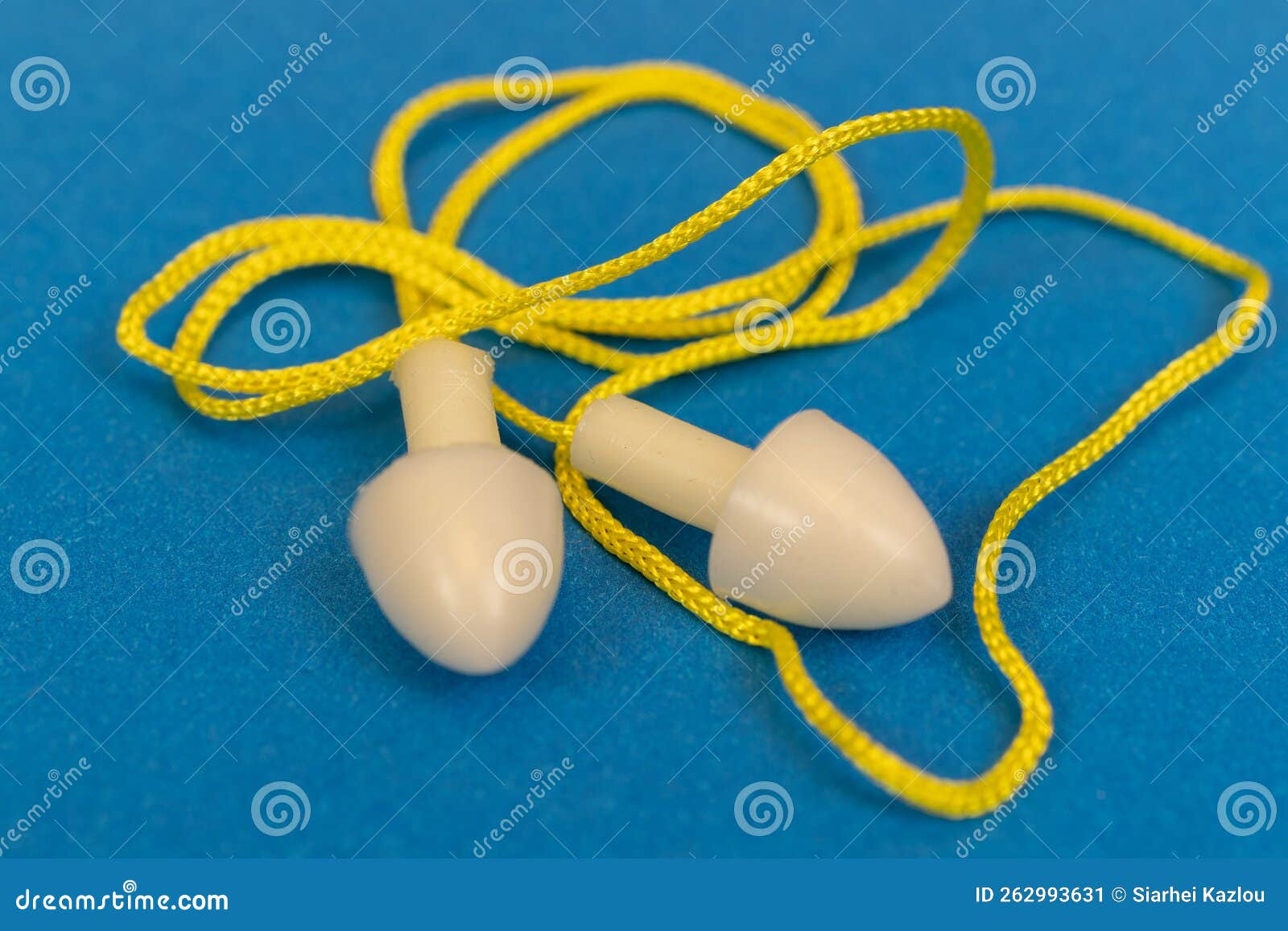 Silicone Ear Plugs for Human Ears on Blue Background Stock Image ...