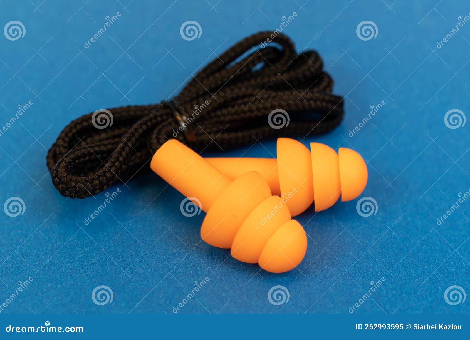 Silicone Ear Plugs for Human Ears on Blue Background Stock Image ...