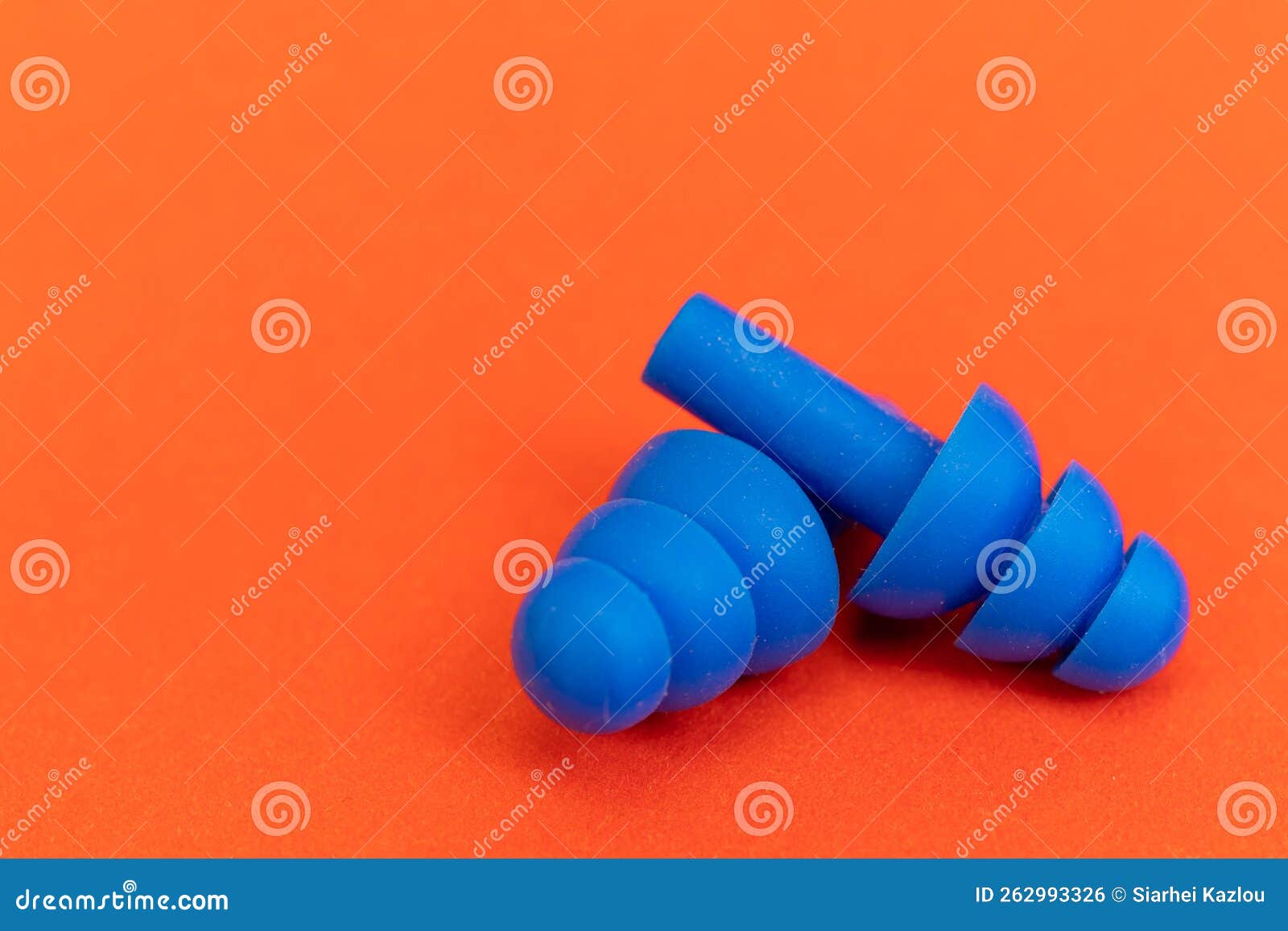 Silicone Ear Plugs for Human Ears on Red Background Stock Photo - Image ...