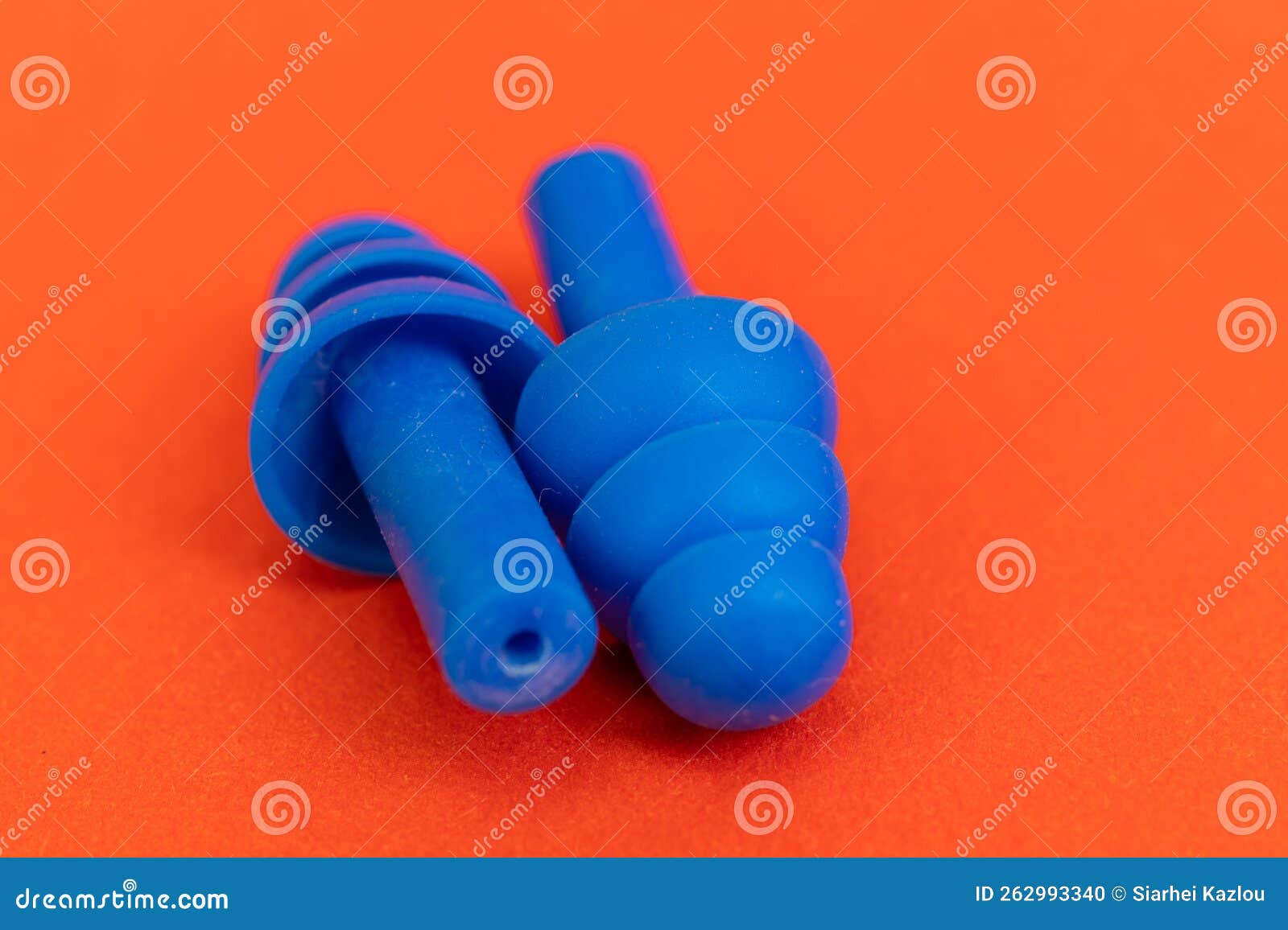 Silicone Ear Plugs for Human Ears on Red Background Stock Photo - Image ...